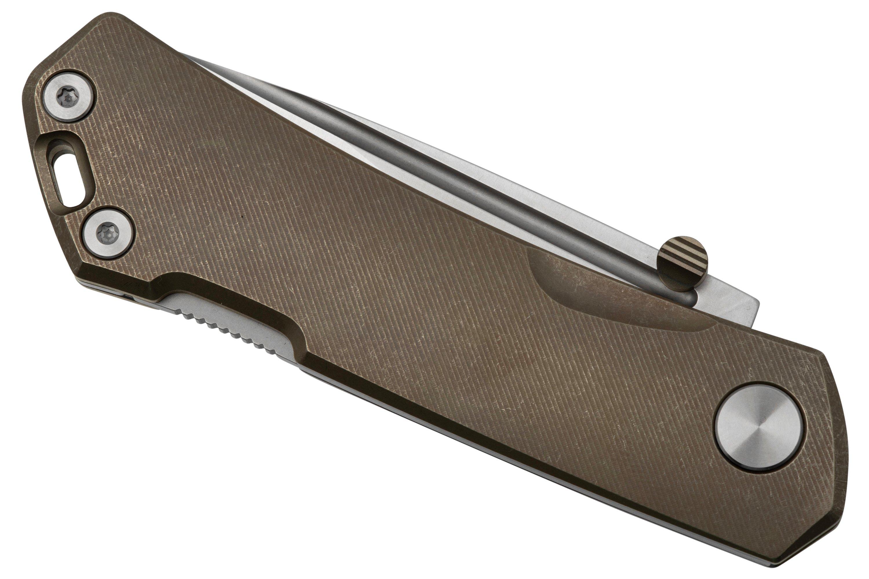 Real Steel Luna Maius Titanium Tan Bronze 7092, coltello da tasca ...