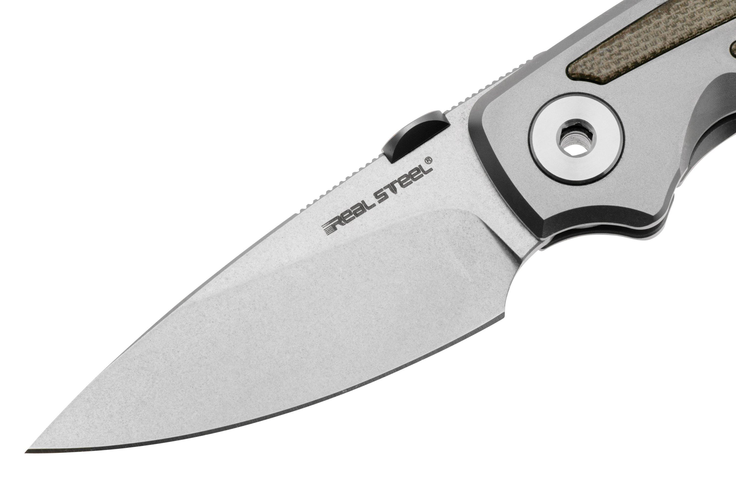 Real Steel Delta 2600, 7101G Stonewased S35VN, Titanium Green Micarta ...