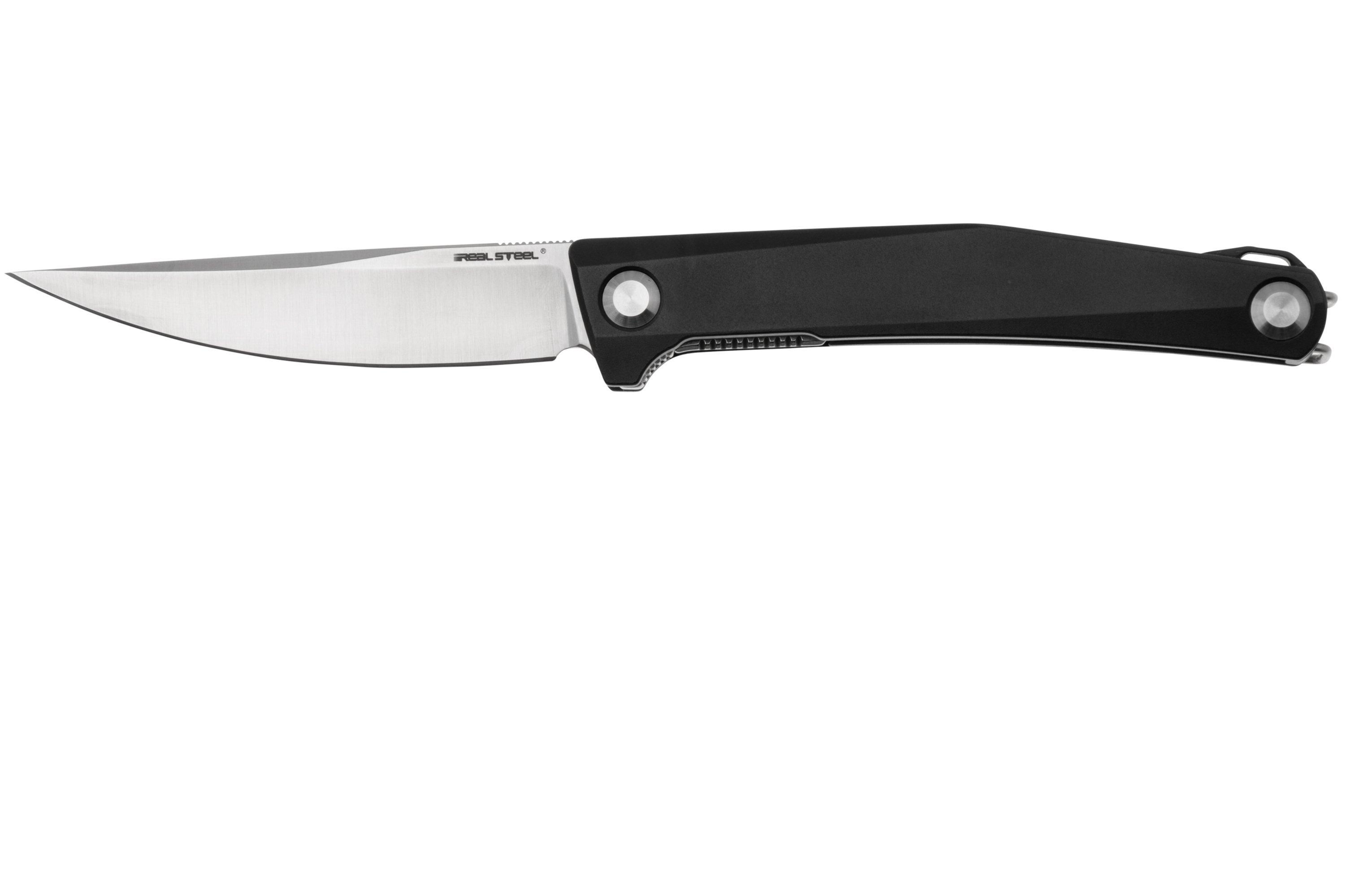 Real Steel Teres Flipper 7111BS Nitro-V Satin, Black Aluminum, zakmes ...