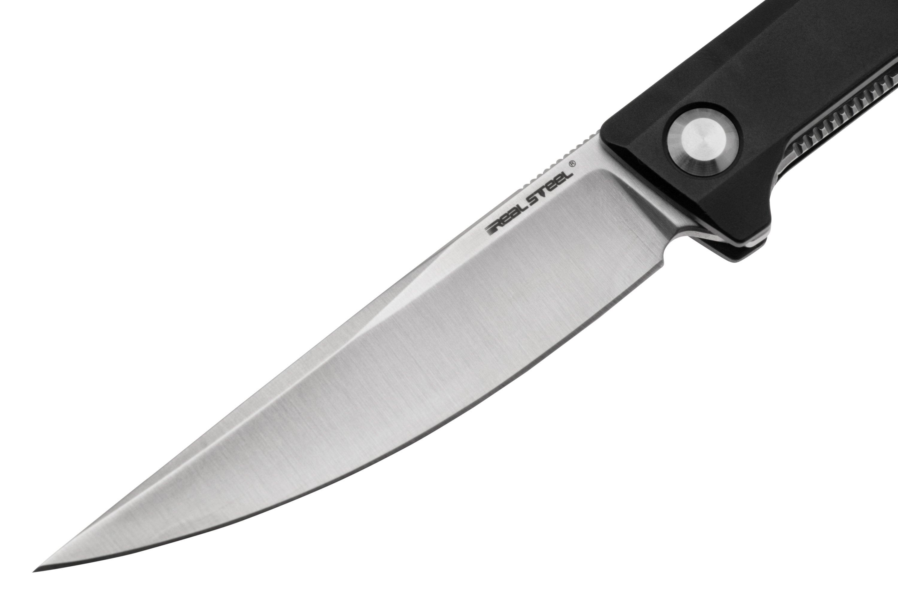 Real Steel Teres Flipper 7111BS Nitro-V Satin, Black Aluminum, coltello da tasca, design di ...