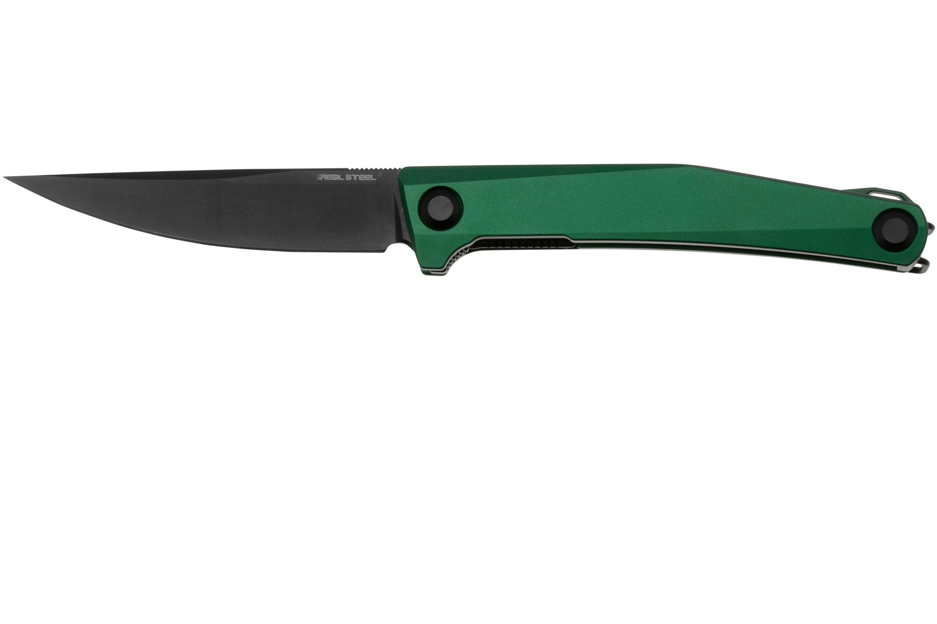 Real Steel Teres Flipper 7111GB Nitro-V Black PVD, Green Aluminum ...