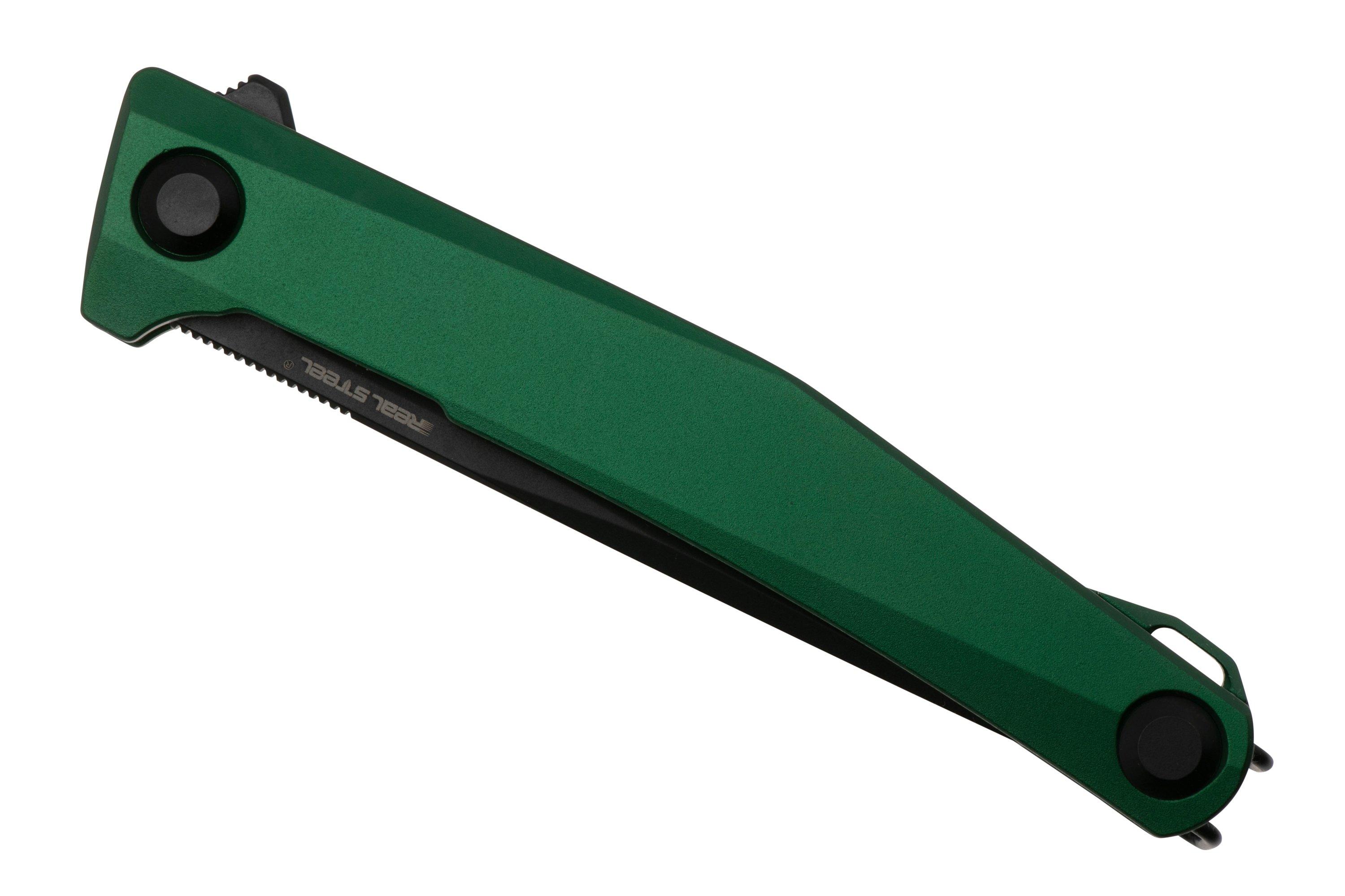 Real Steel Teres Flipper 7111GB Nitro-V Black PVD, Green Aluminium ...