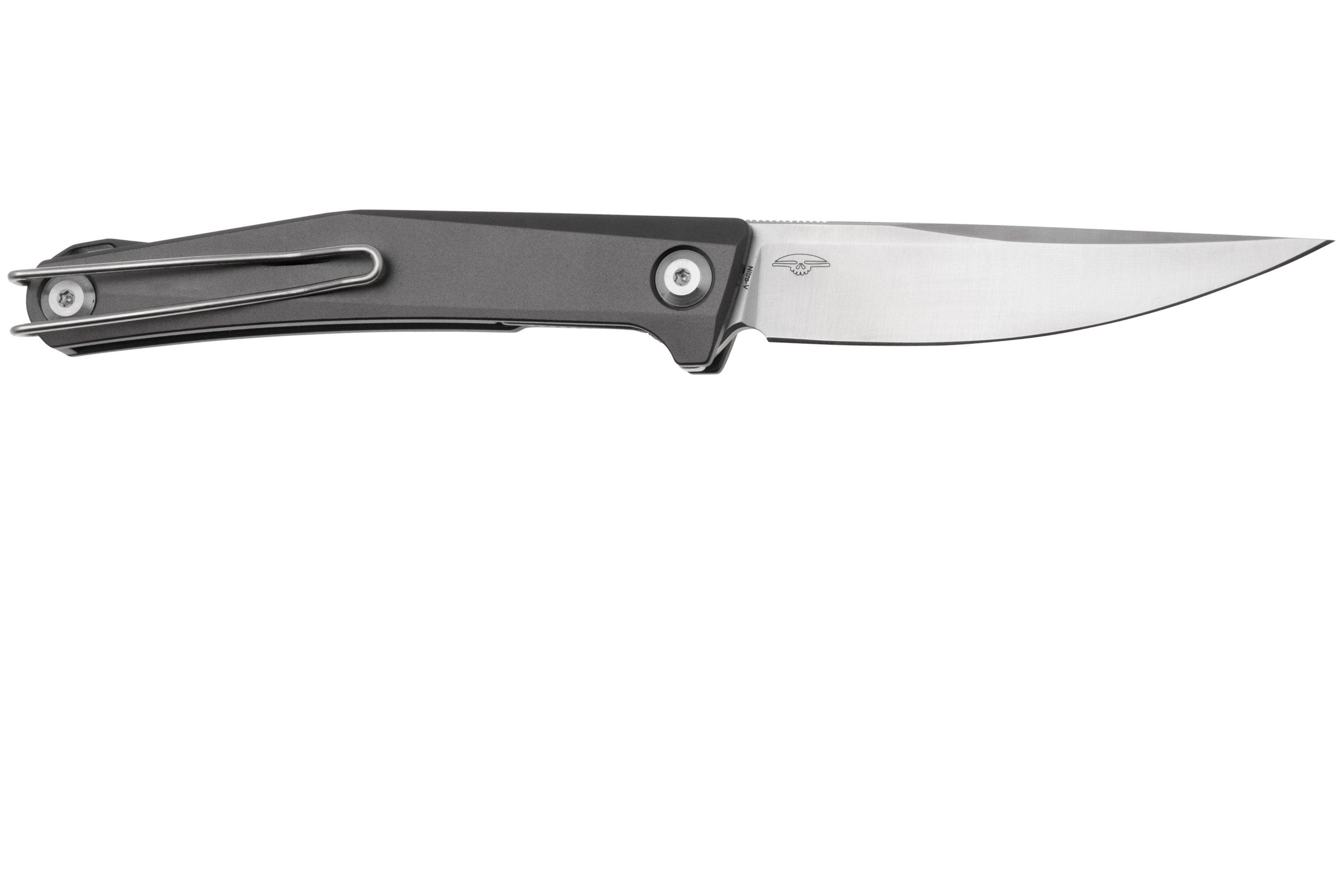Real Steel Teres Flipper 7111GS Nitro-V Satin, Grey Aluminium, pocket ...