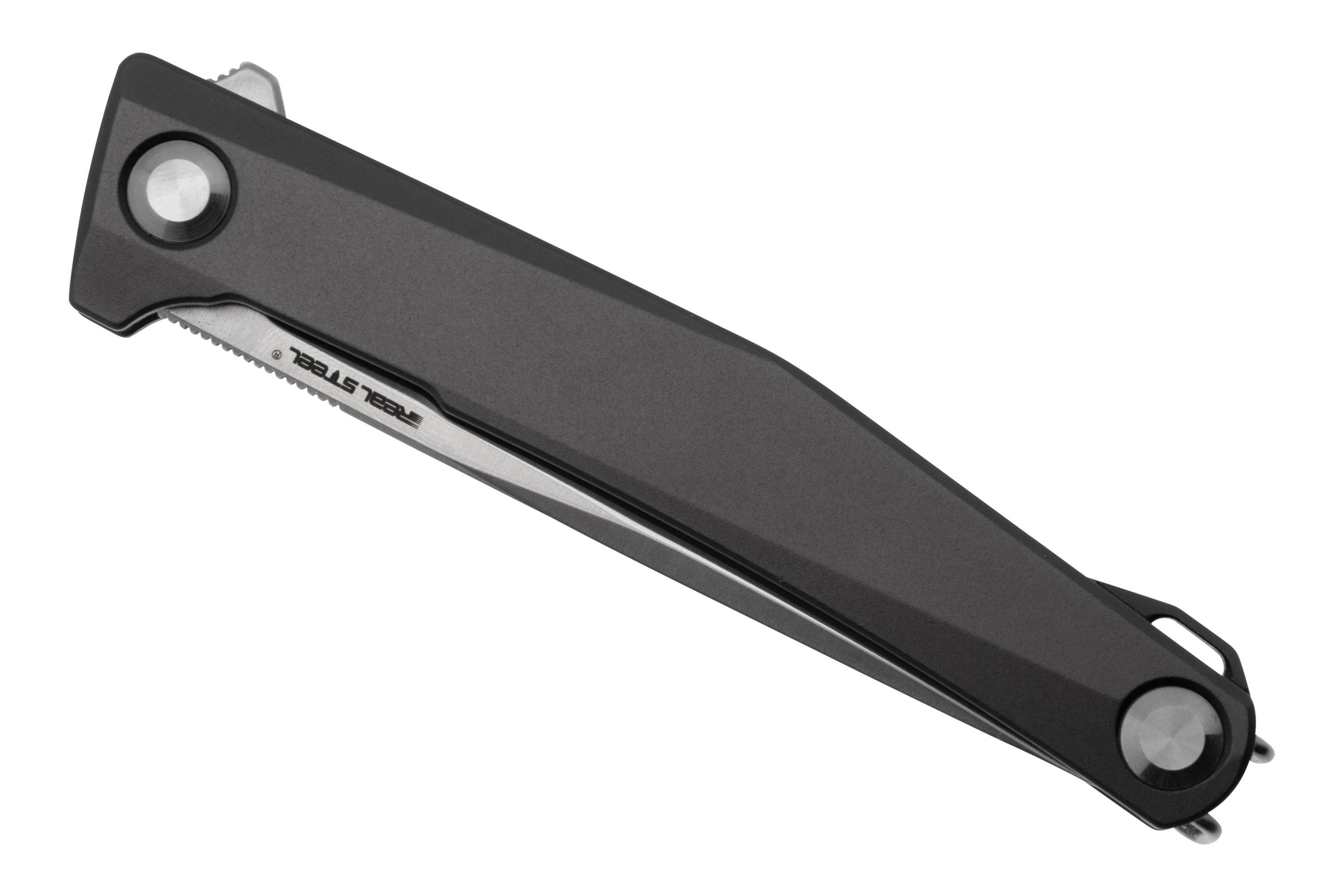 Real Steel Teres Flipper 7111GS Nitro-V Satin, Grey Aluminium, pocket ...