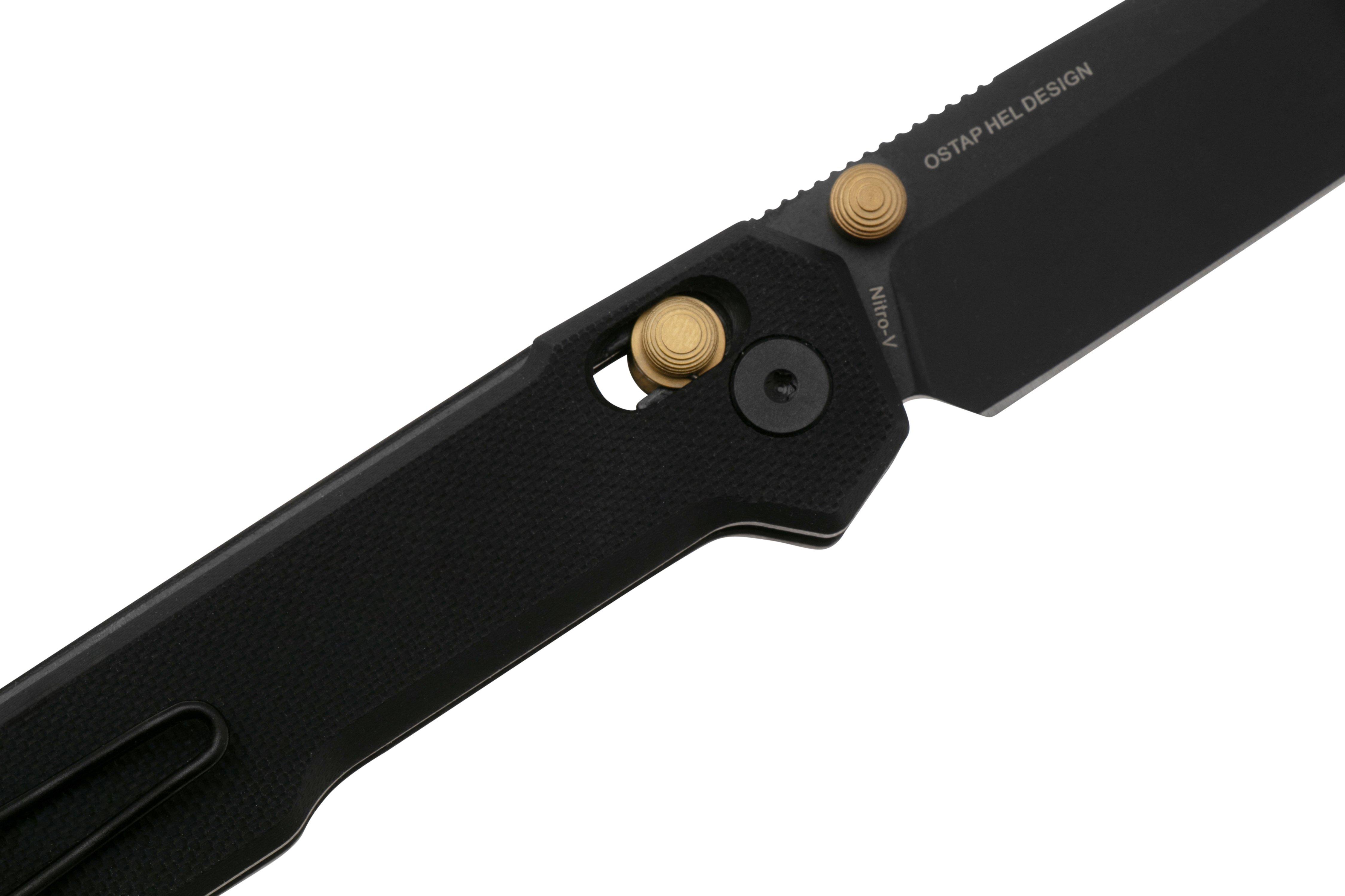 Real Steel Perix 7121BB Black Nitro-V, Black G10 pocket knife, Ostap ...