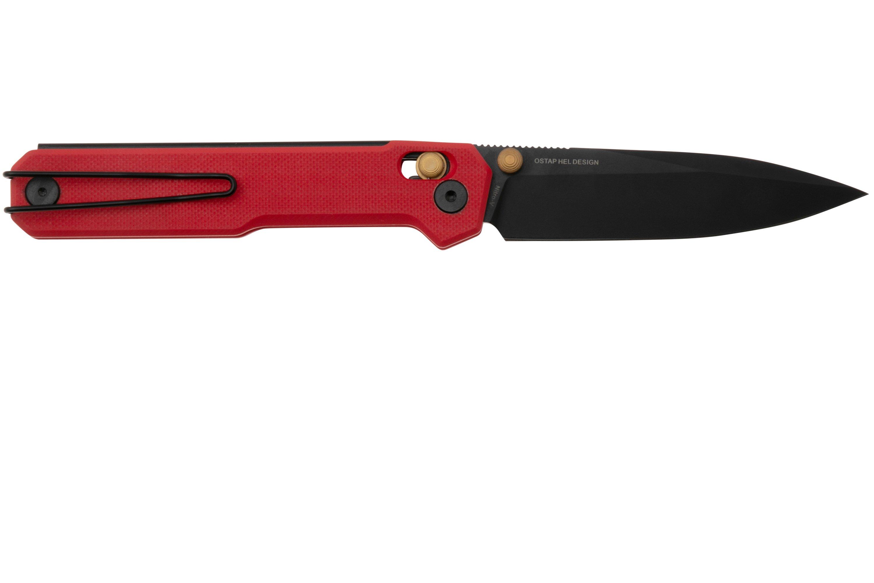 Real Steel Perix 7121BR Black Nitro-V, Red G10 pocket knife, Ostap Hel ...