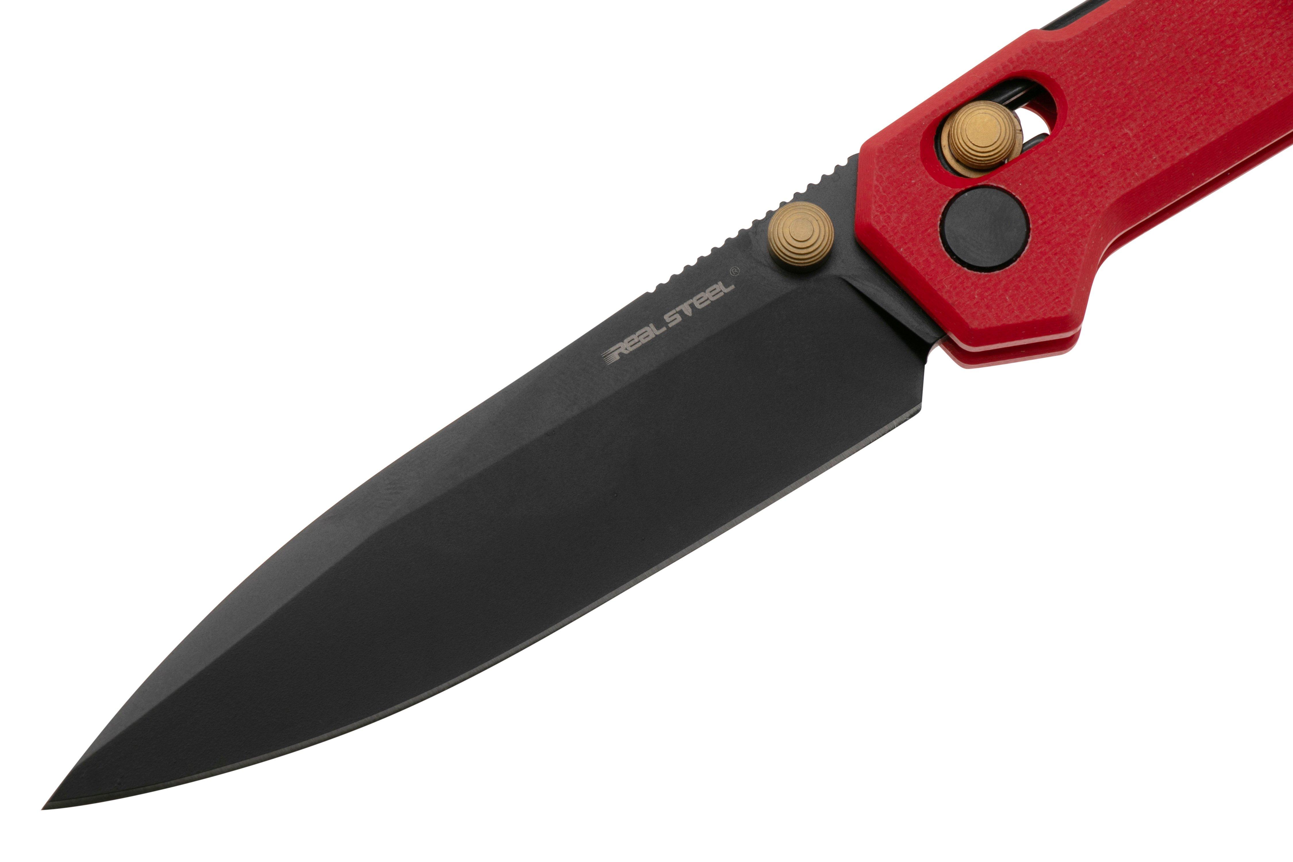 Real Steel Perix 7121BR Black Nitro-V, Red G10 pocket knife, Ostap Hel ...