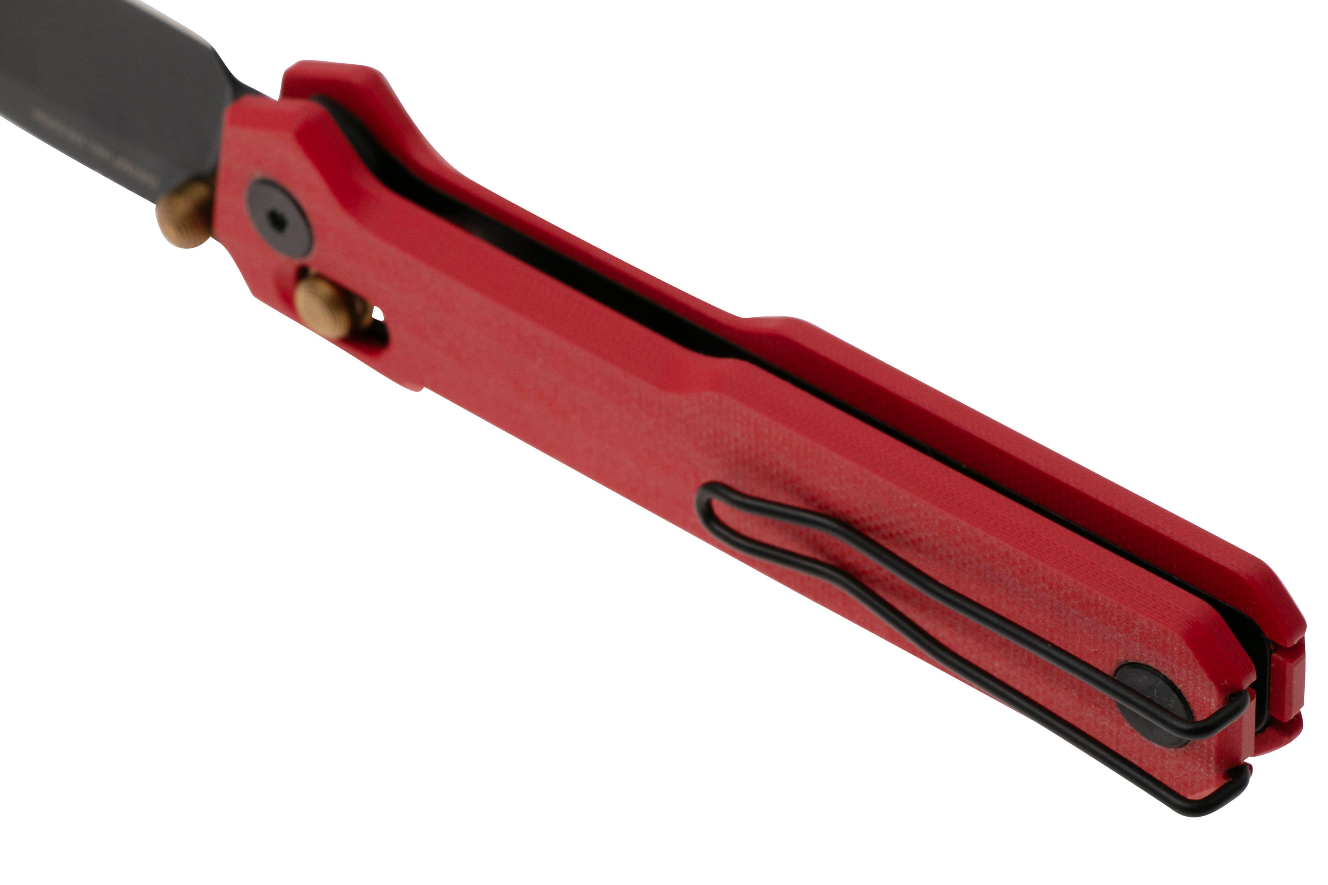 Real Steel Perix 7121BR Black Nitro-V, Red G10 pocket knife, Ostap Hel ...