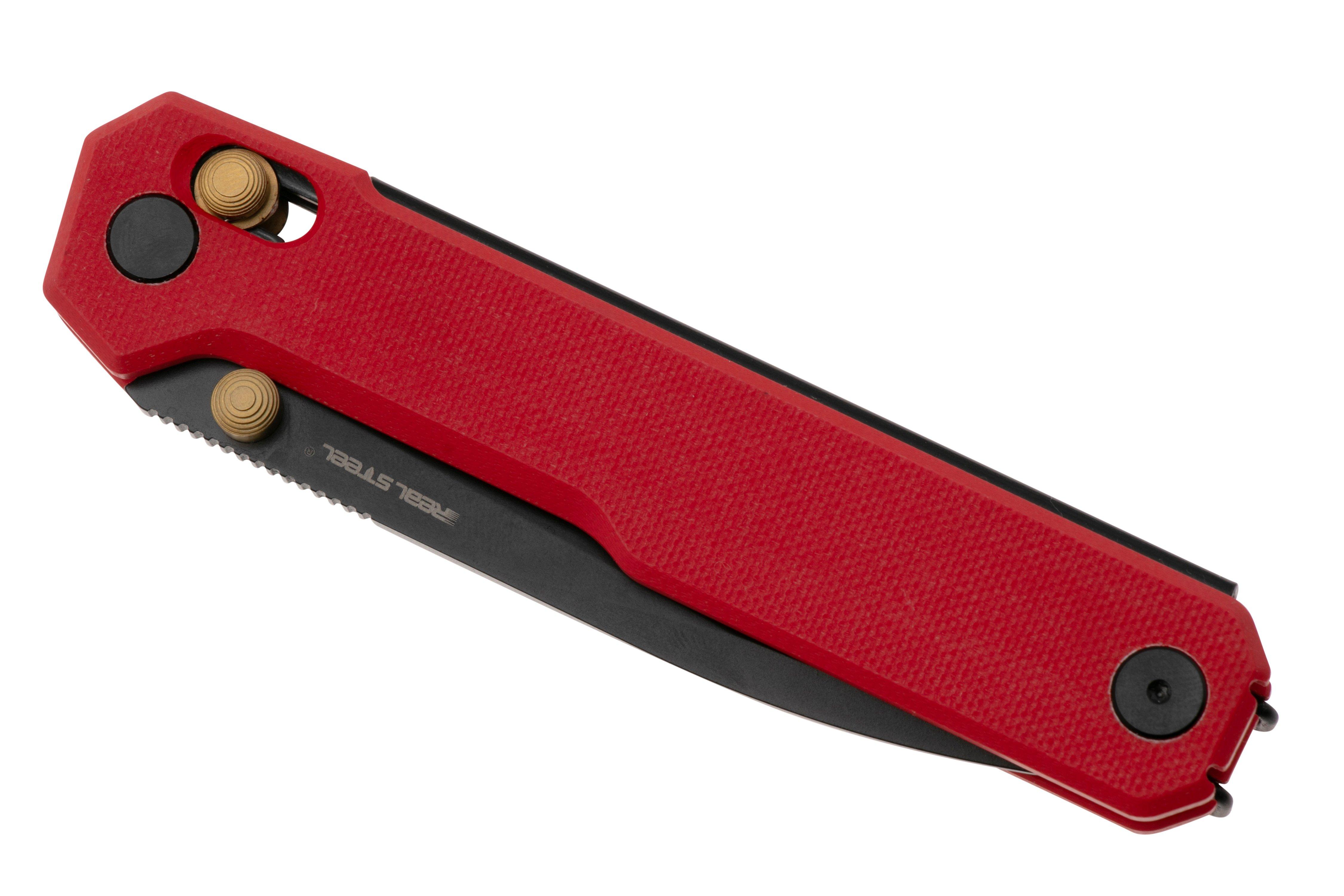 Real Steel Perix 7121BR Black Nitro-V, Red G10 pocket knife, Ostap Hel ...