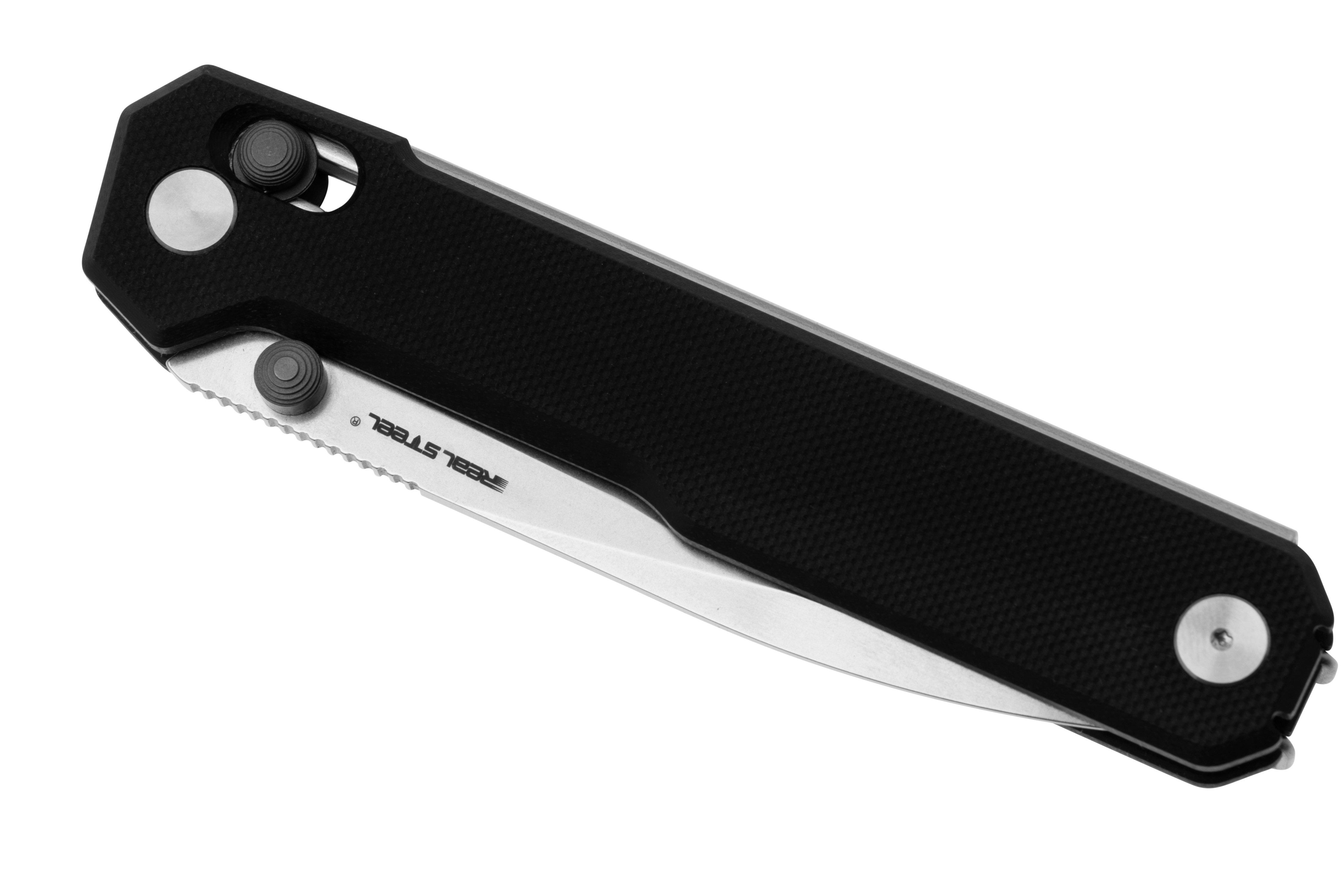 Real Steel Perix 7121BS Stonewash Nitro-V, Black G10 pocket knife ...