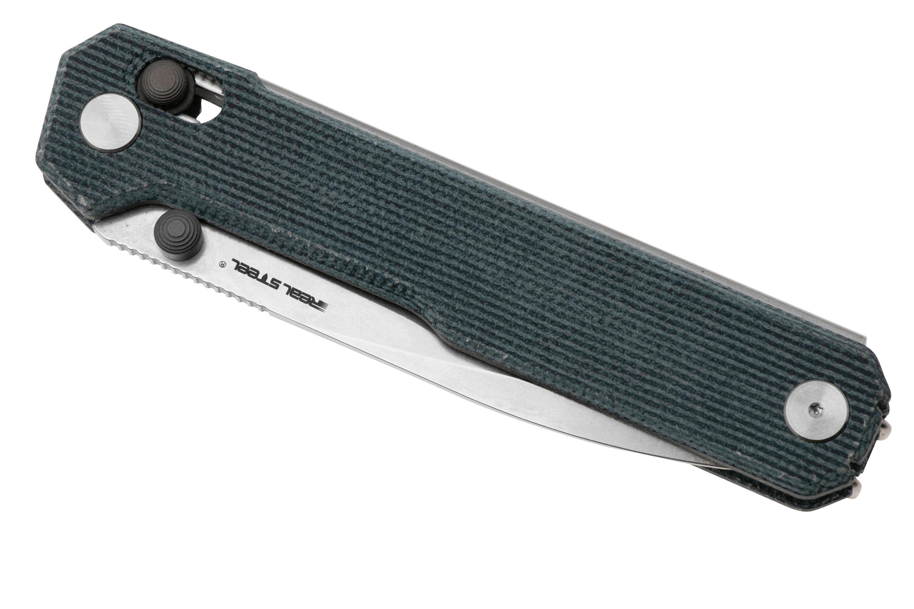 Real Steel Perix 7121DM Stonewash Nitro-V, Denim Micarta pocket knife ...