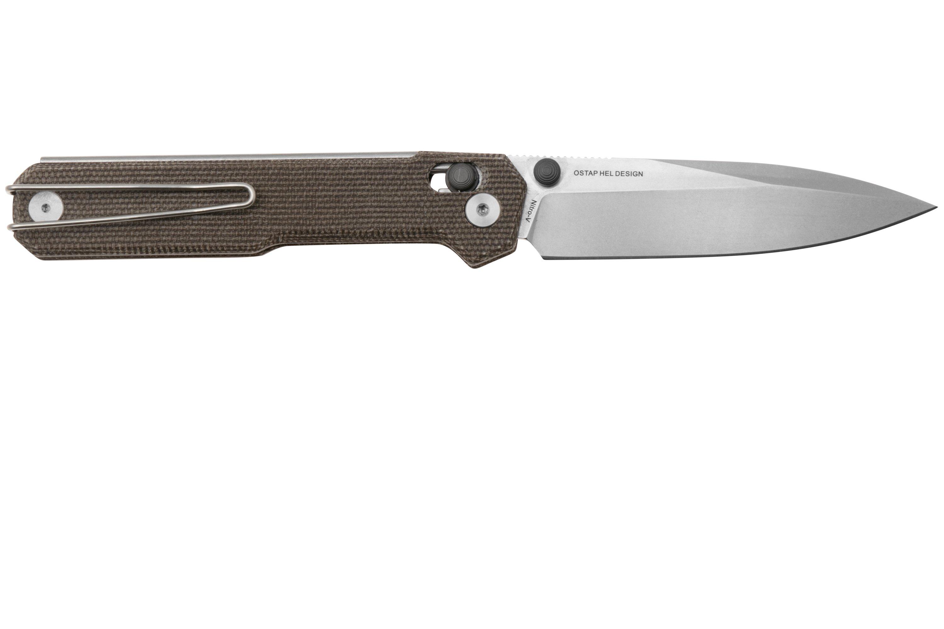 Real Steel Perix 7121NM Stonewash Nitro-V, Natural Micarta pocket knife ...