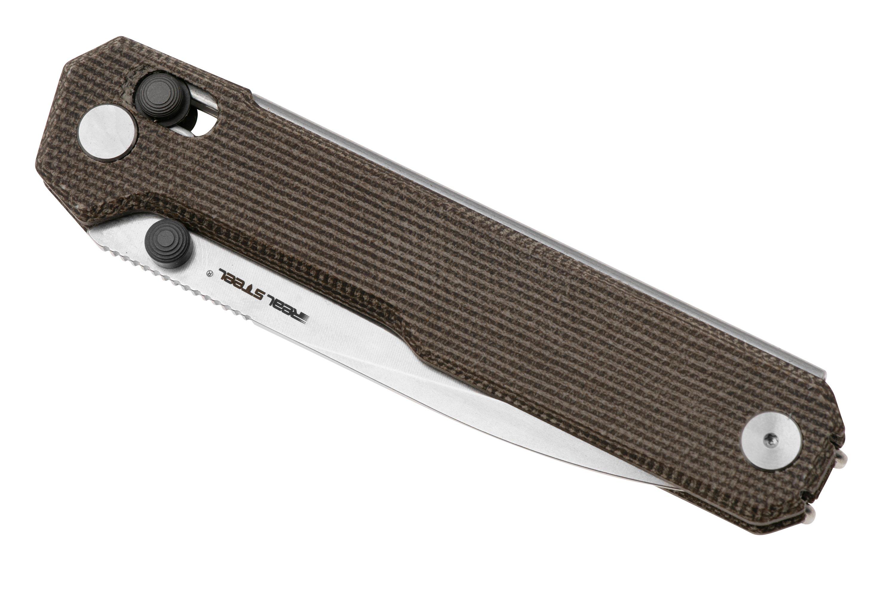 Real Steel Perix 7121NM Stonewash Nitro-V, Natural Micarta pocket knife ...