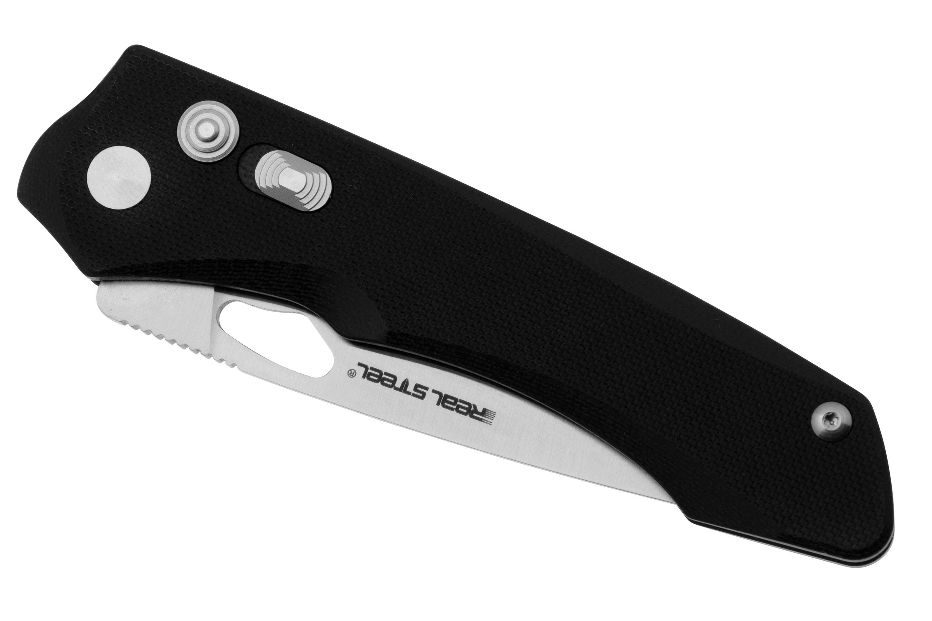 Real Steel Griffin Pro 7131BS Satin 14C28N, Black G10, pocket knife ...