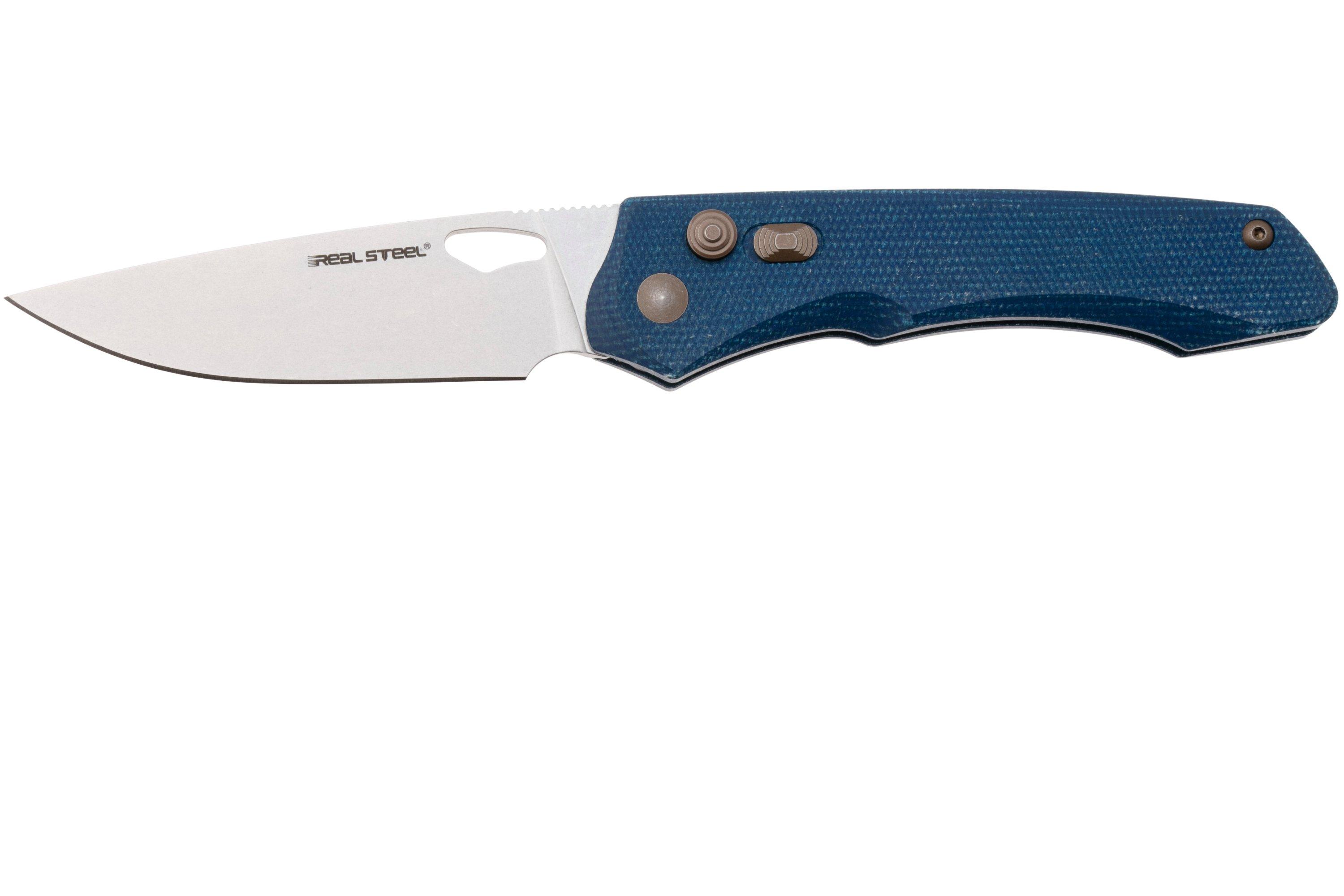 Real Steel Griffin Pro 7131DM Stonewashed 14C28N, Denim Micarta, zakmes ...