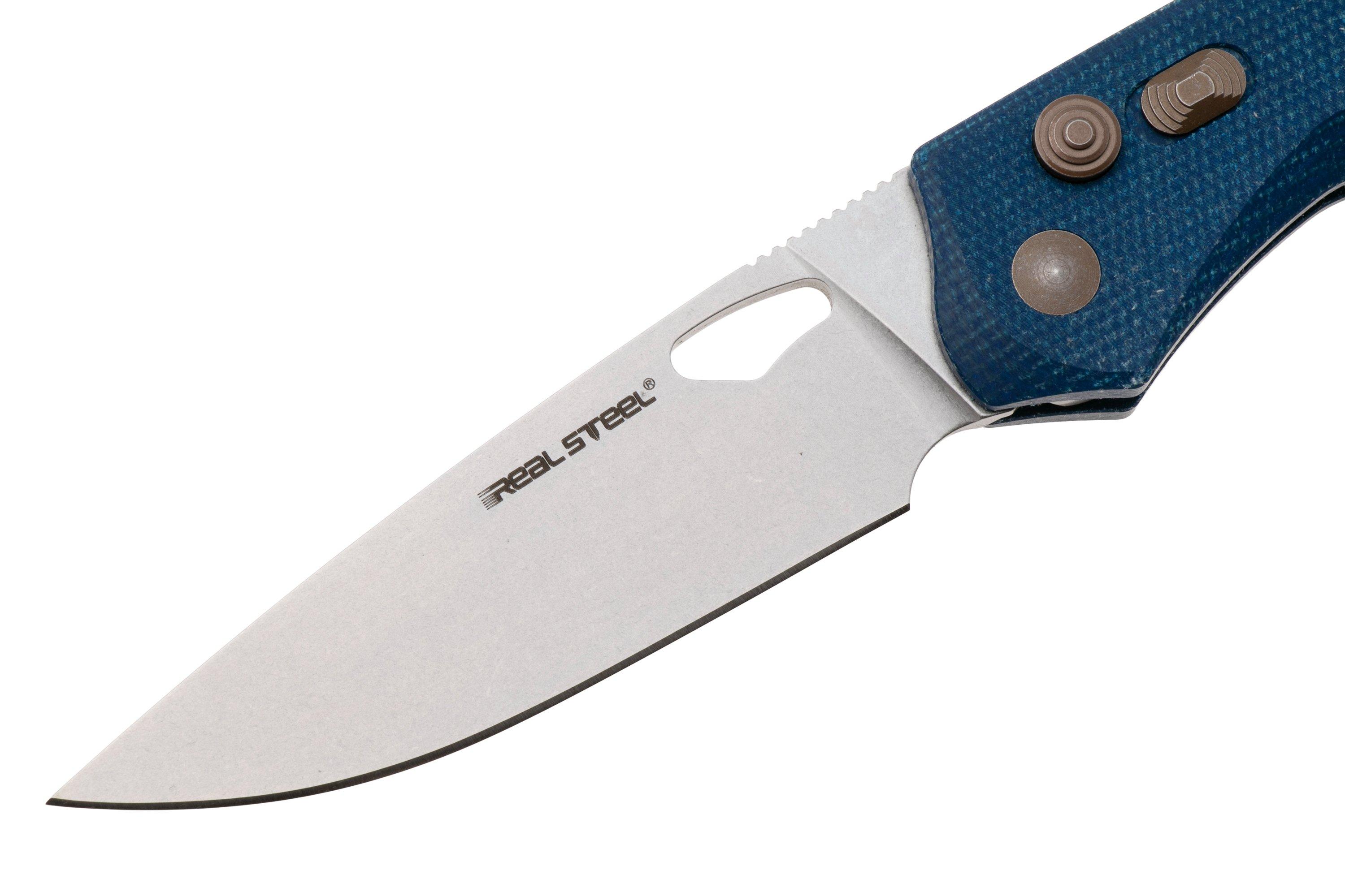 Real Steel Griffin Pro 7131DM Stonewashed 14C28N, Denim Micarta, zakmes ...