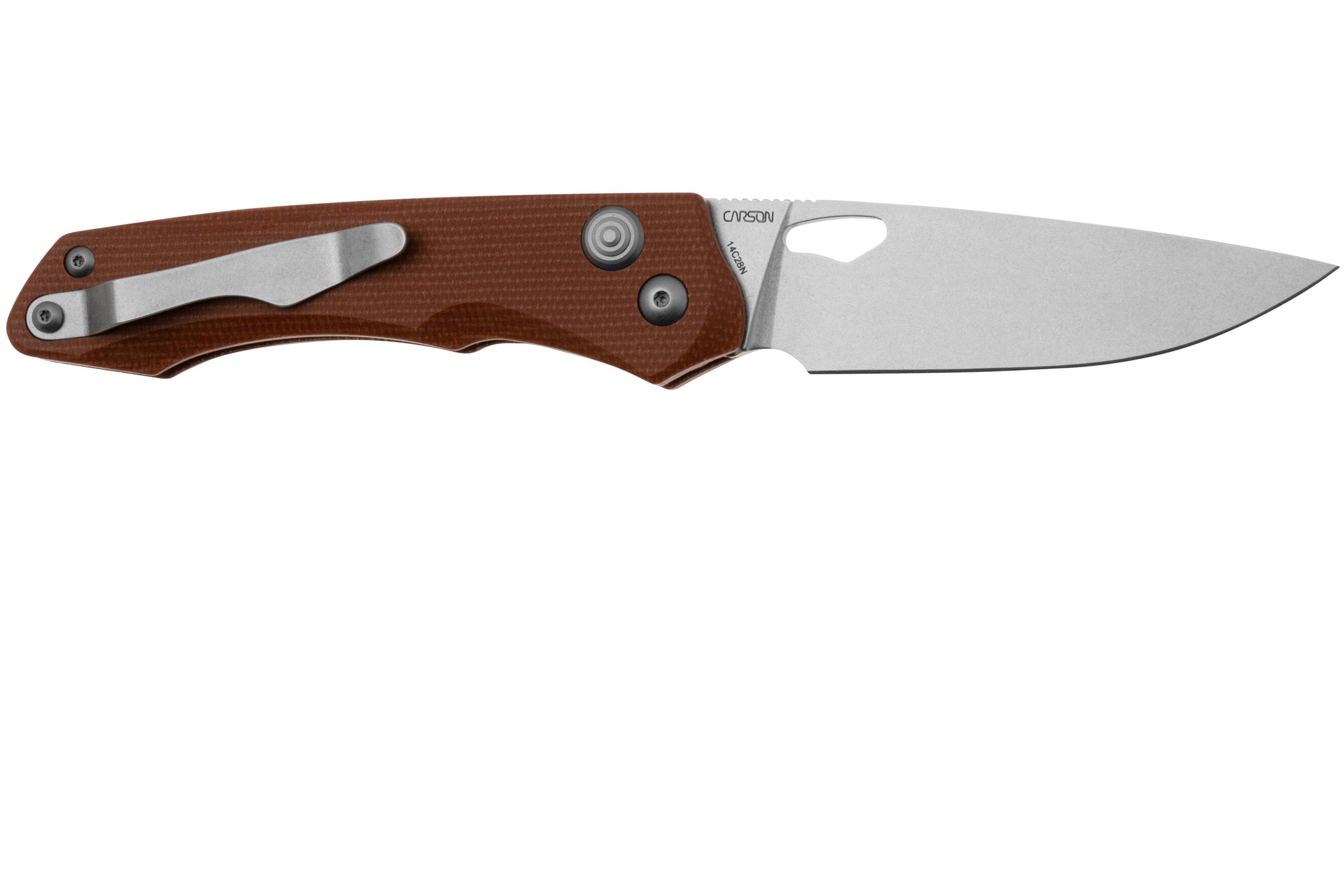 Real Steel Griffin Pro 7131NM 14C28N, Natural Micarta, zakmes, Carson ...