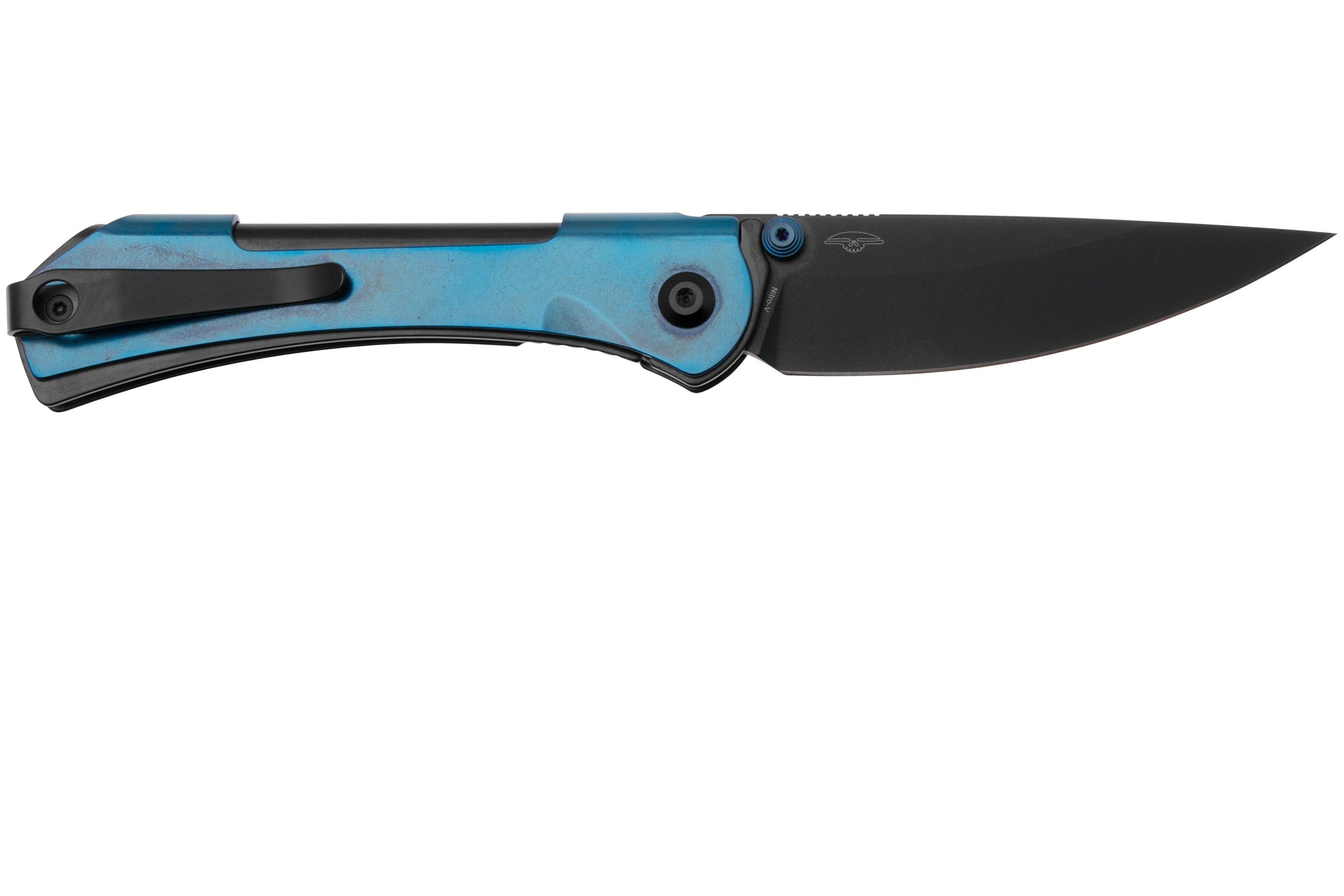 Real Steel SYLPH 7141BB, Black Nitro-V, Blue Hardware pocket knife ...