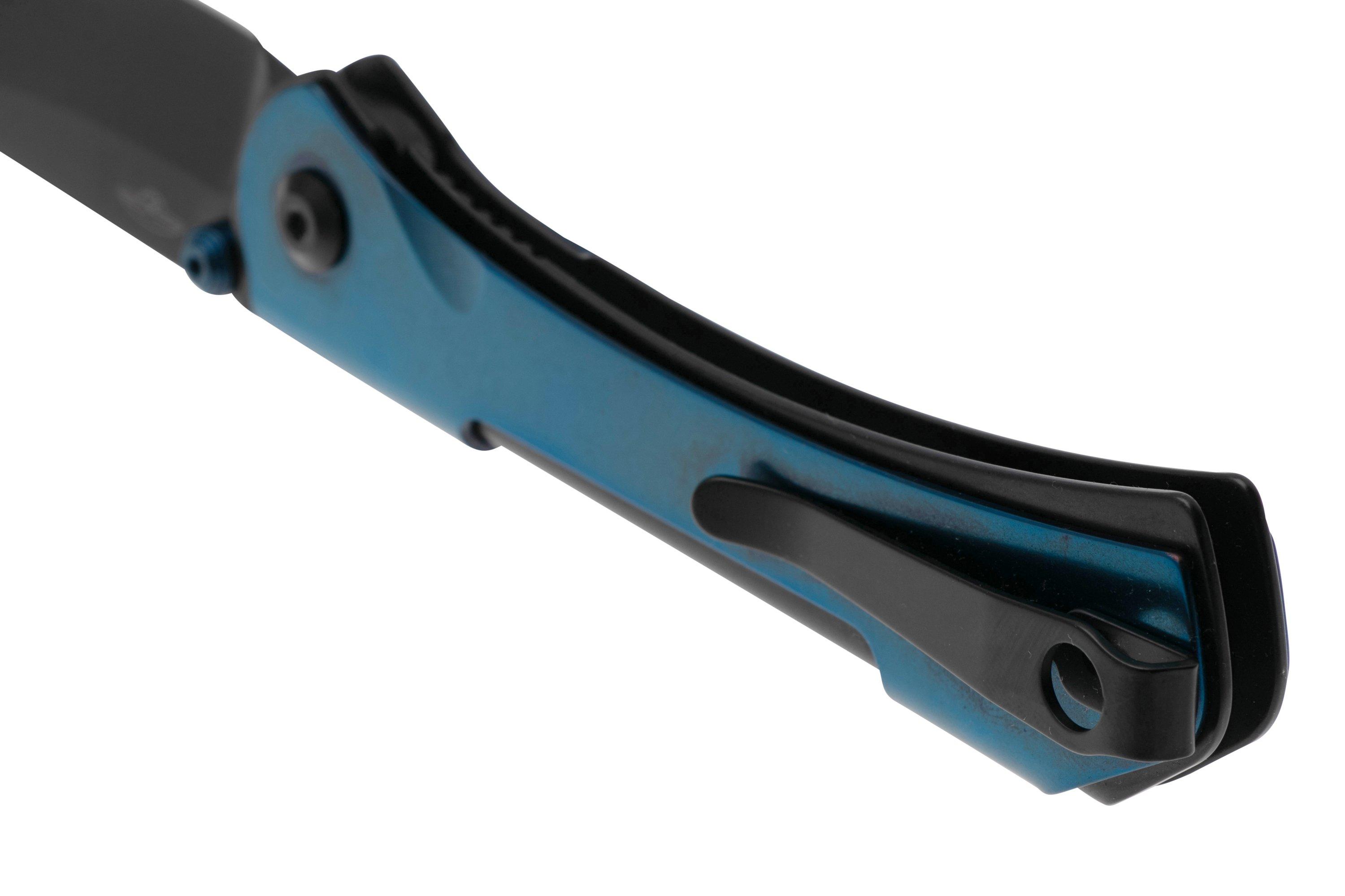 Real Steel SYLPH 7141BB, Black Nitro-V, Blue Hardware pocket knife ...
