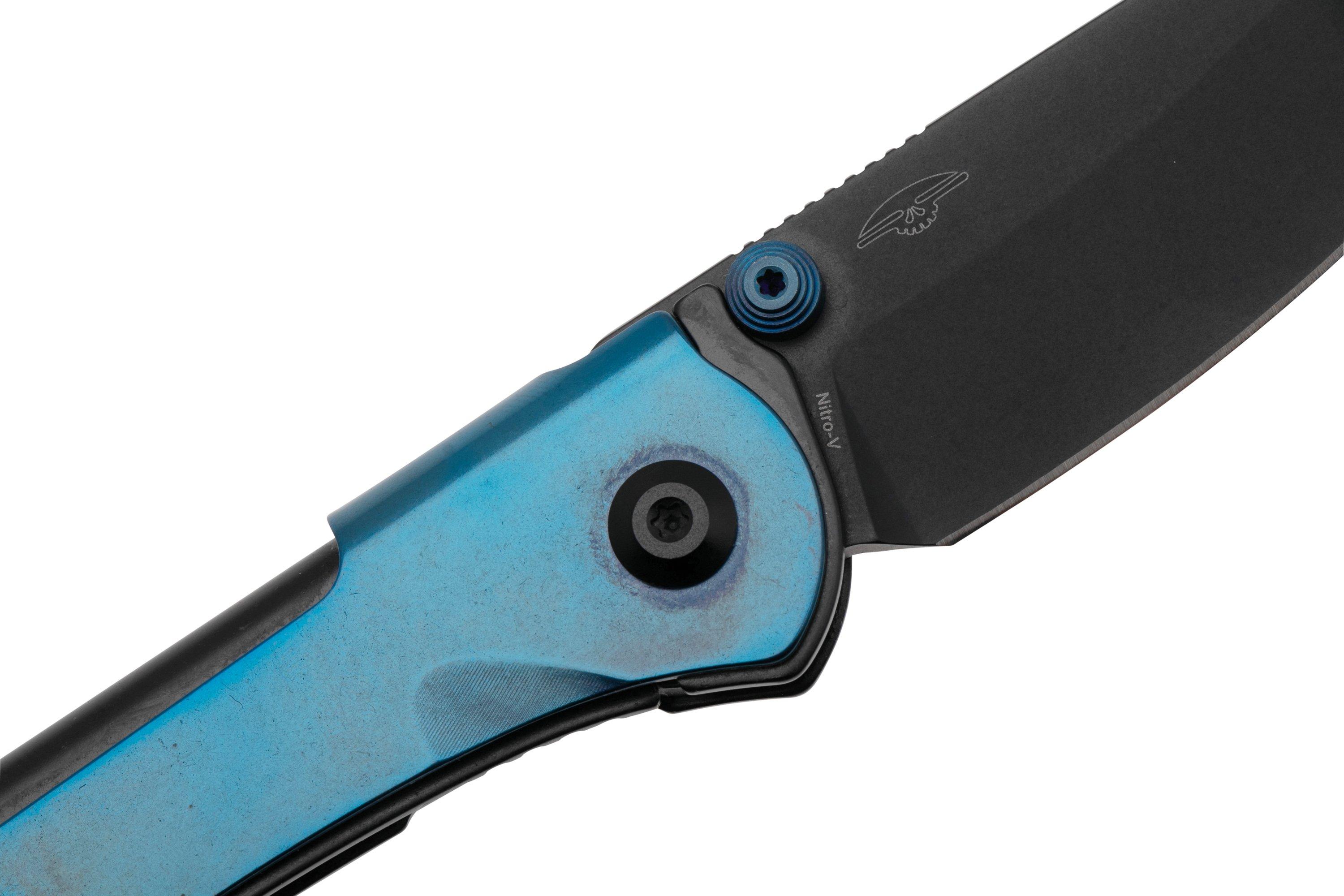 Real Steel SYLPH 7141BB, Black Nitro-V, Blue Hardware pocket knife ...