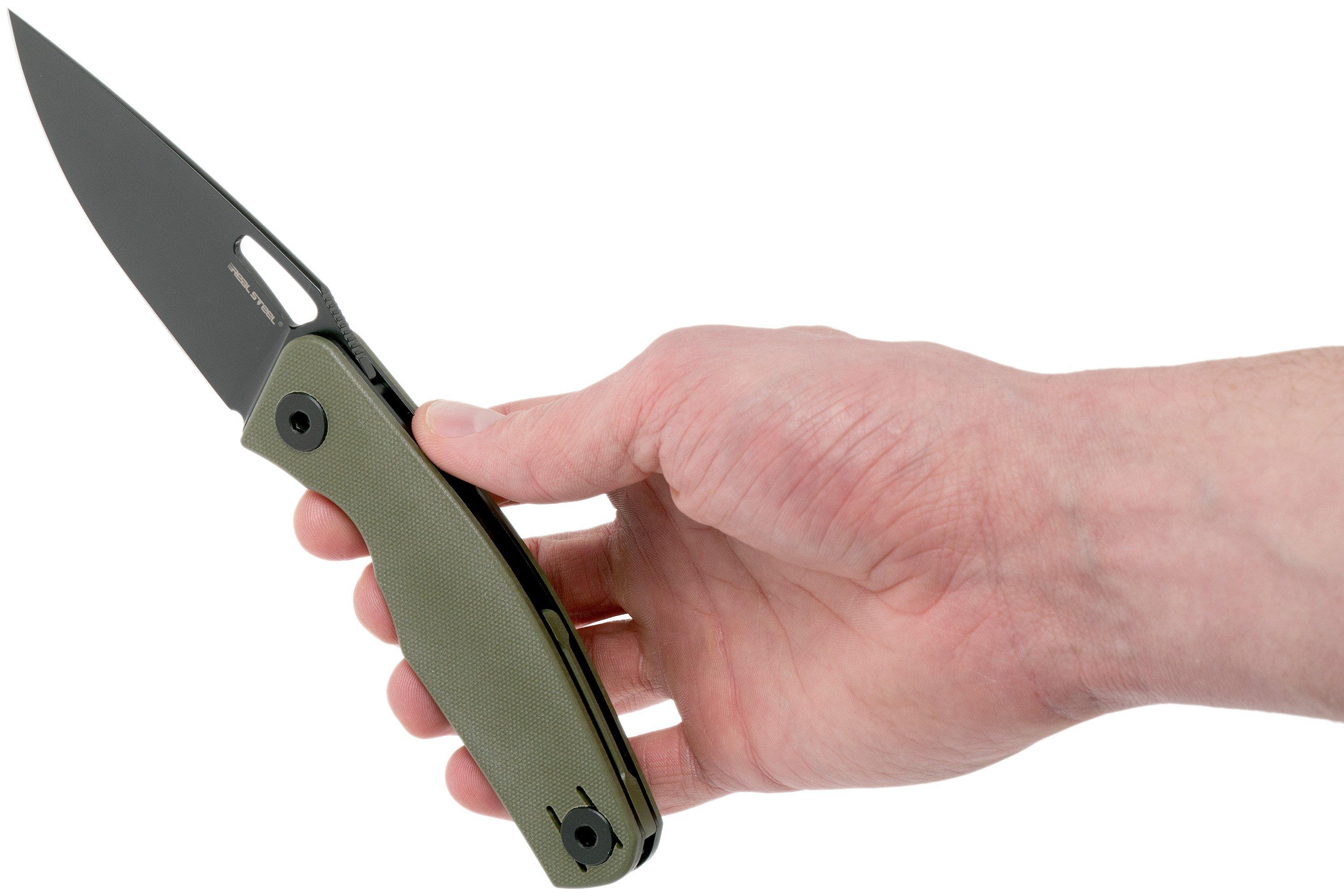 Real Steel Terra OD Green 7452 pocket knife, Poltergeist design ...