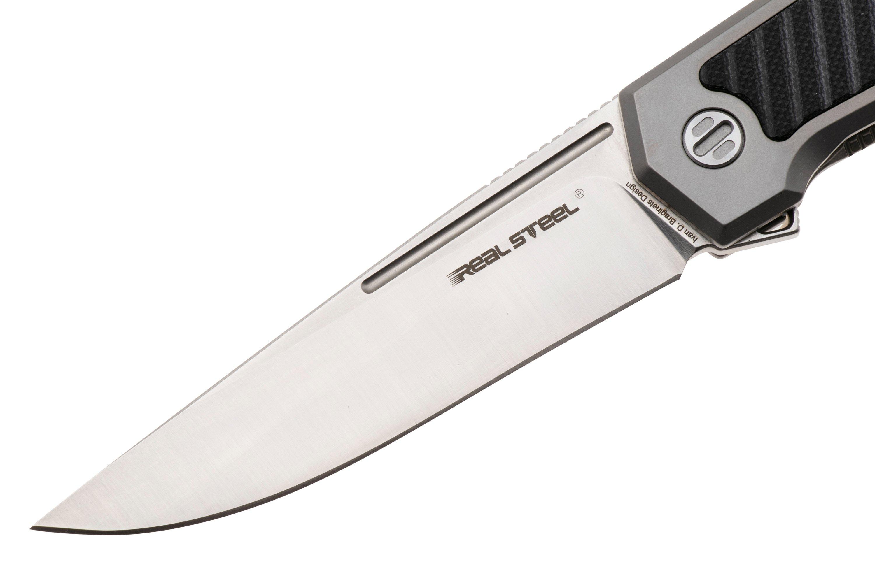 Real Steel Rokot Premium 7645B Satin S35VN, Titanium Black G10 Inlay ...