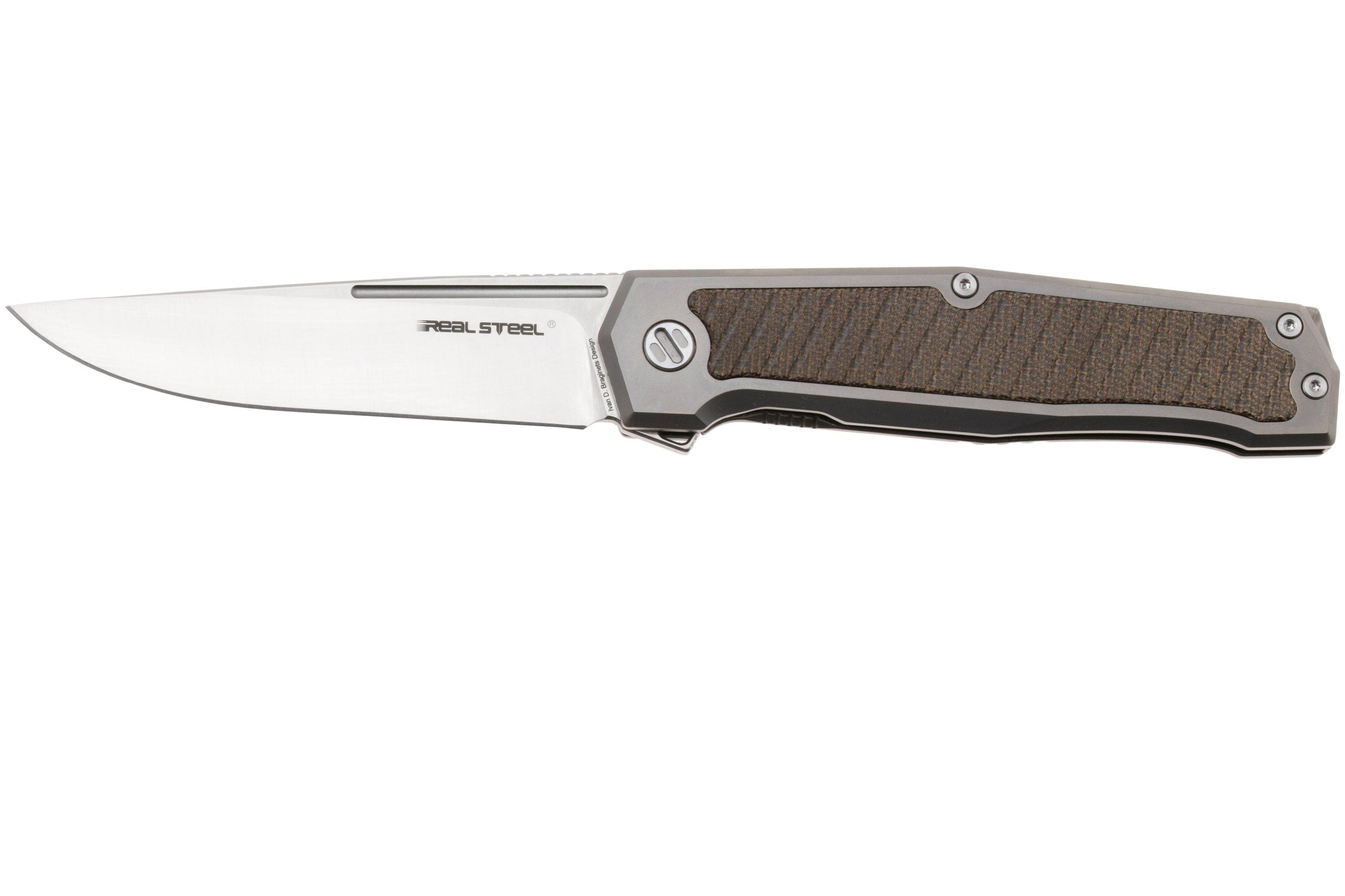 Real Steel Rokot Premium 7645G Satin S35VN, Titanium Green Micarta ...