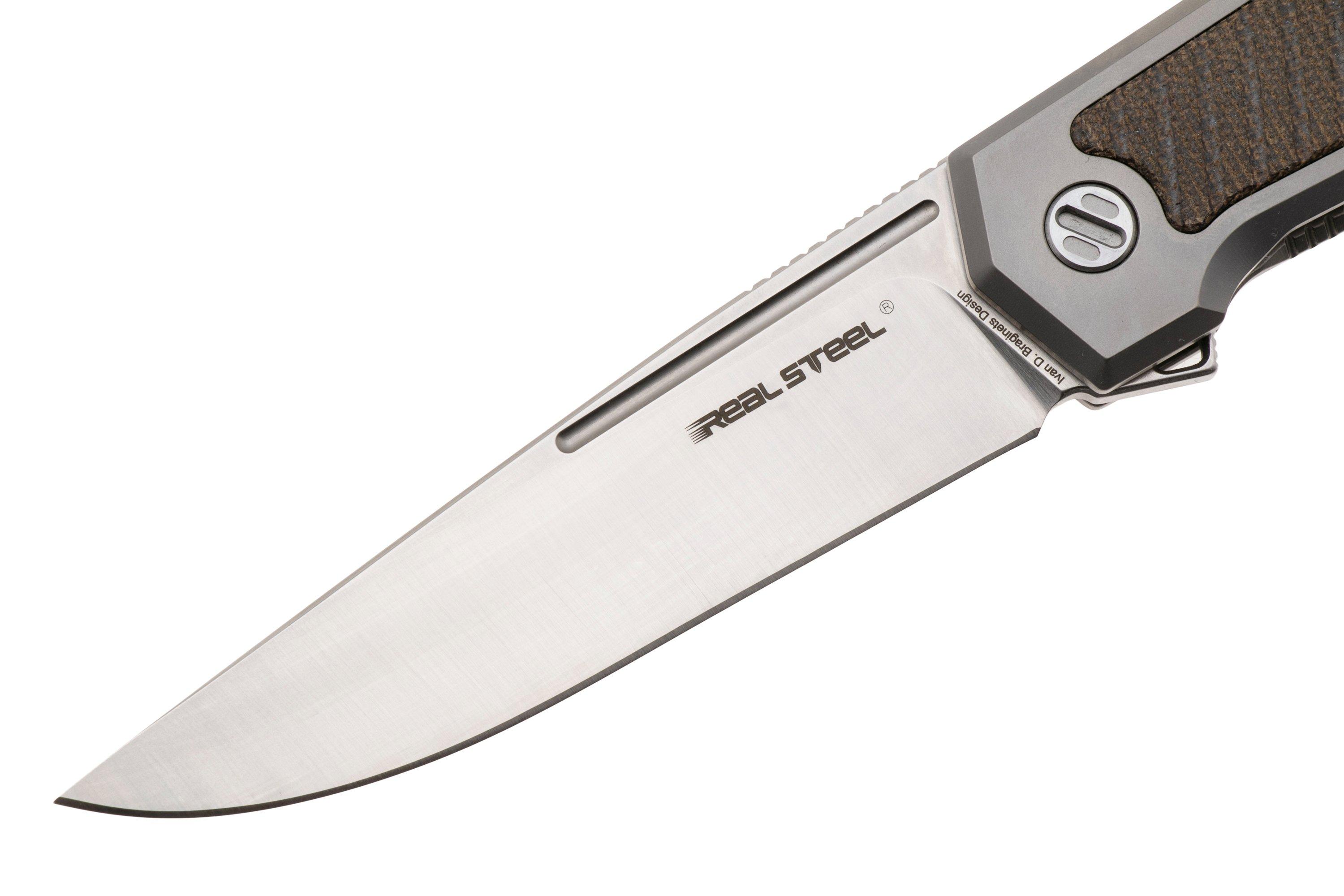 Real Steel Rokot Premium 7645G Satin S35VN, Titanium Green Micarta ...