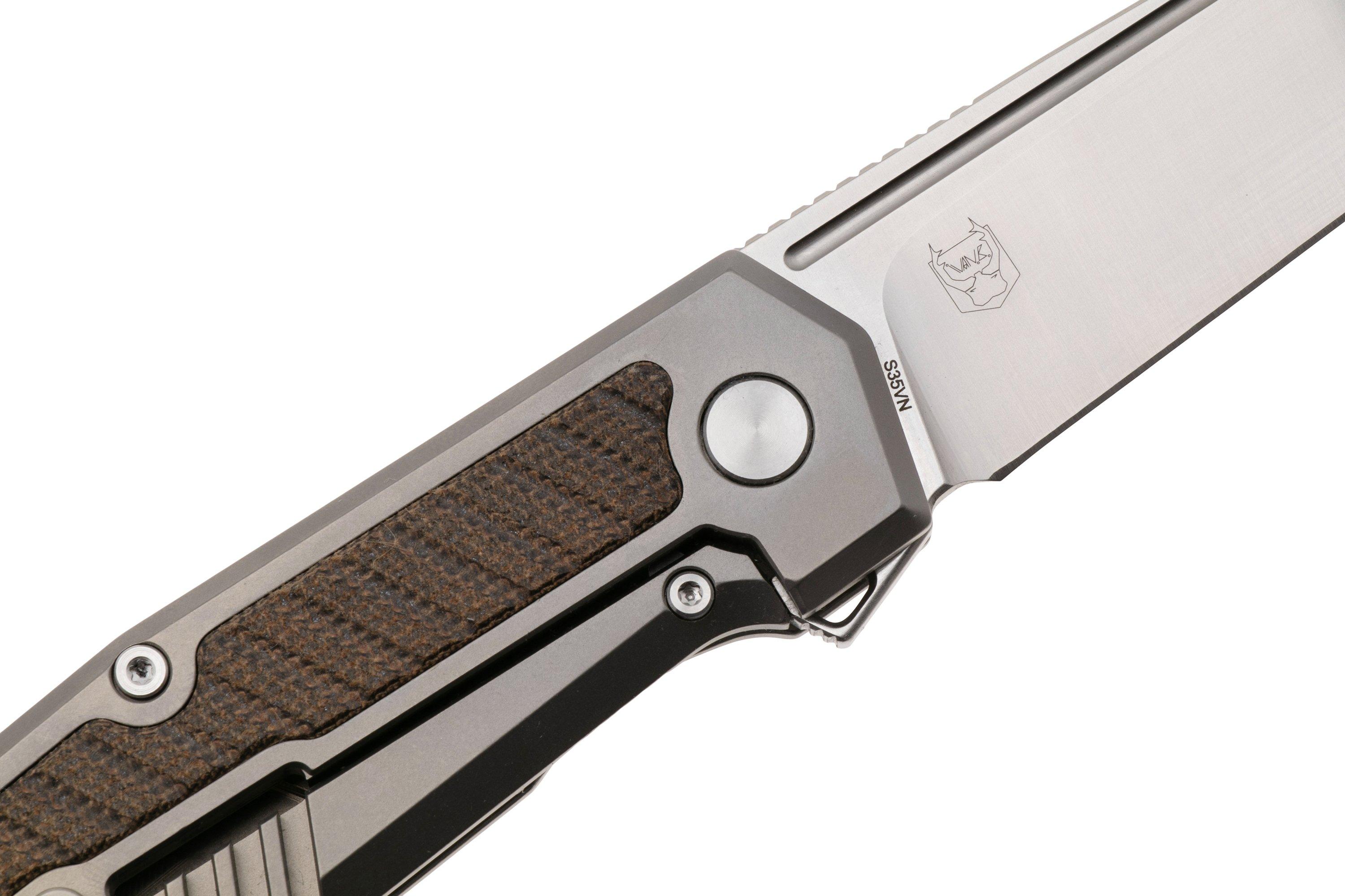 Real Steel Rokot Premium 7645G Satin S35VN, Titanium Green Micarta ...