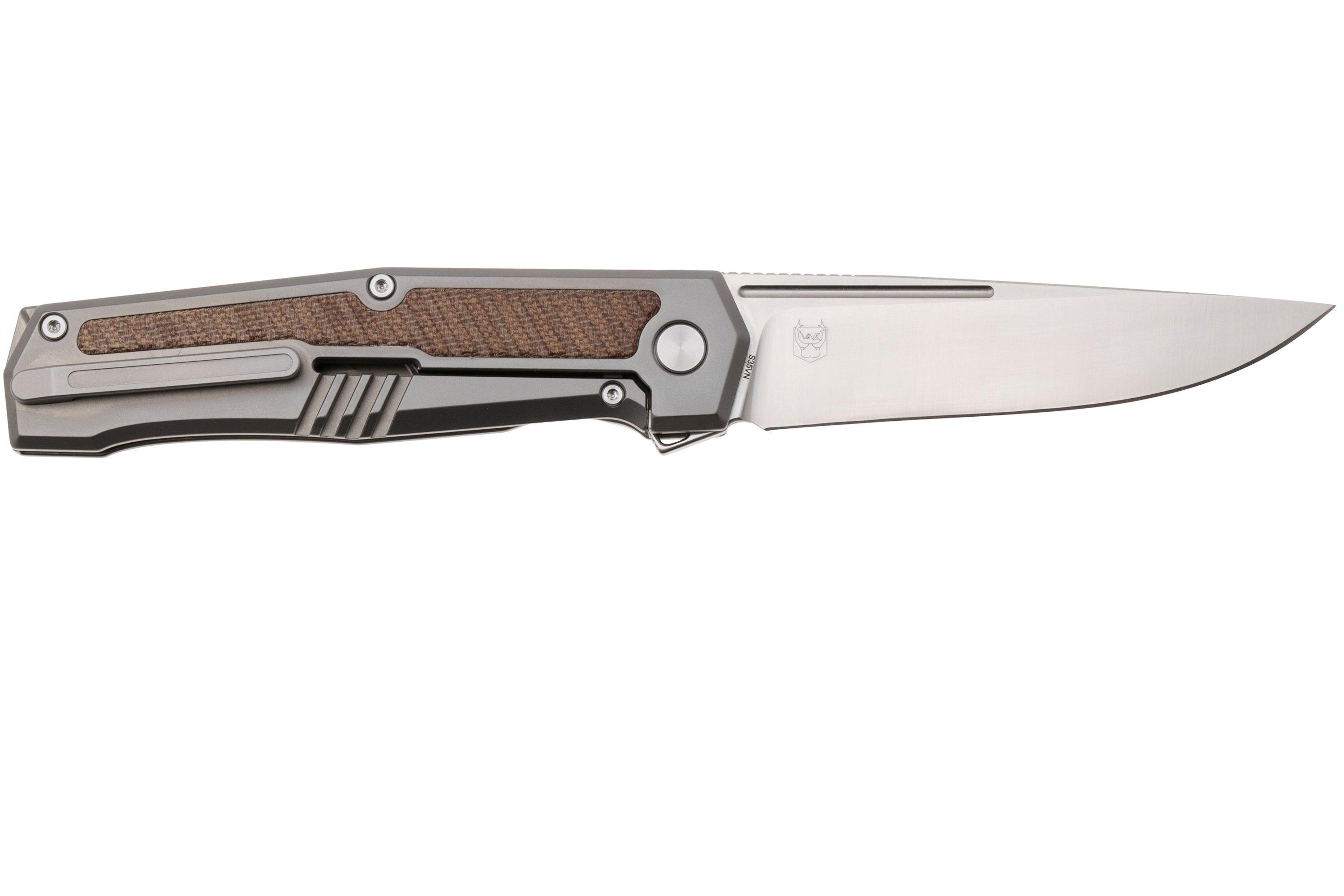 Real Steel Rokot Premium 7645N Satin S35VN, Titanium Natural Micarta ...