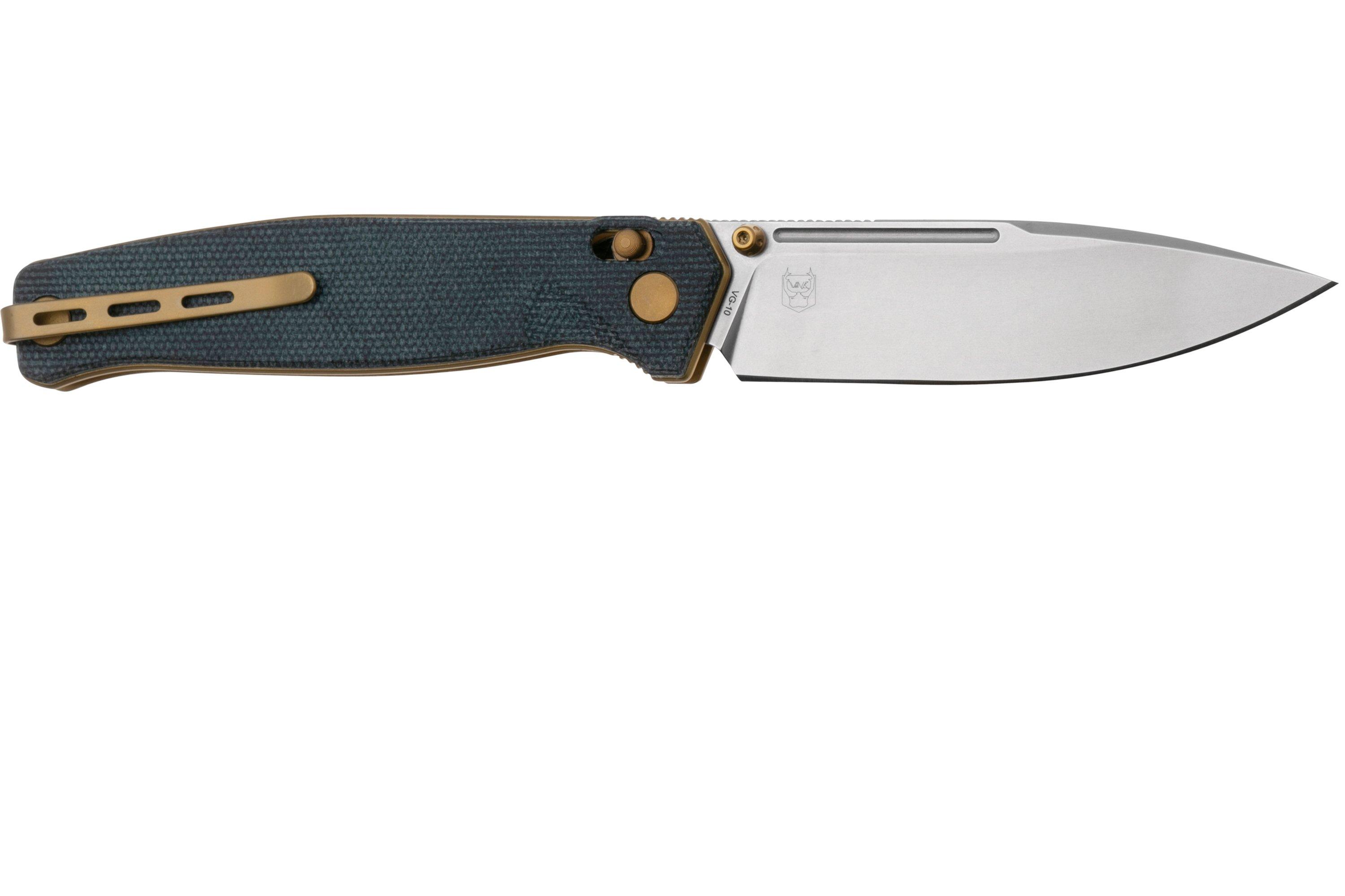 Real Steel Huginn 7651DM VG-10, Denim Micarta, Gold Hardware, pocket ...