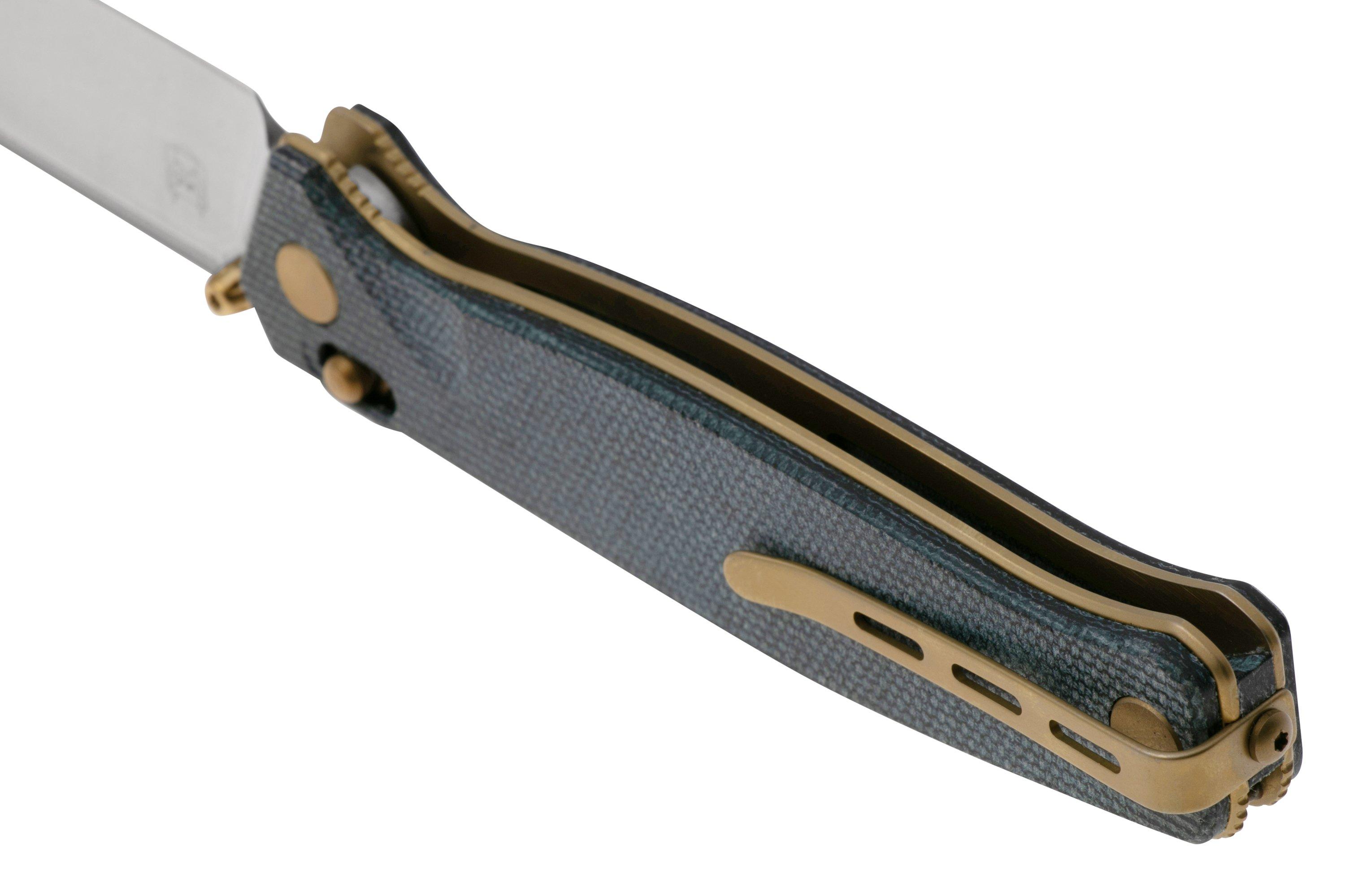Real Steel Huginn 7651DM VG-10, Denim Micarta, Gold Hardware, pocket ...