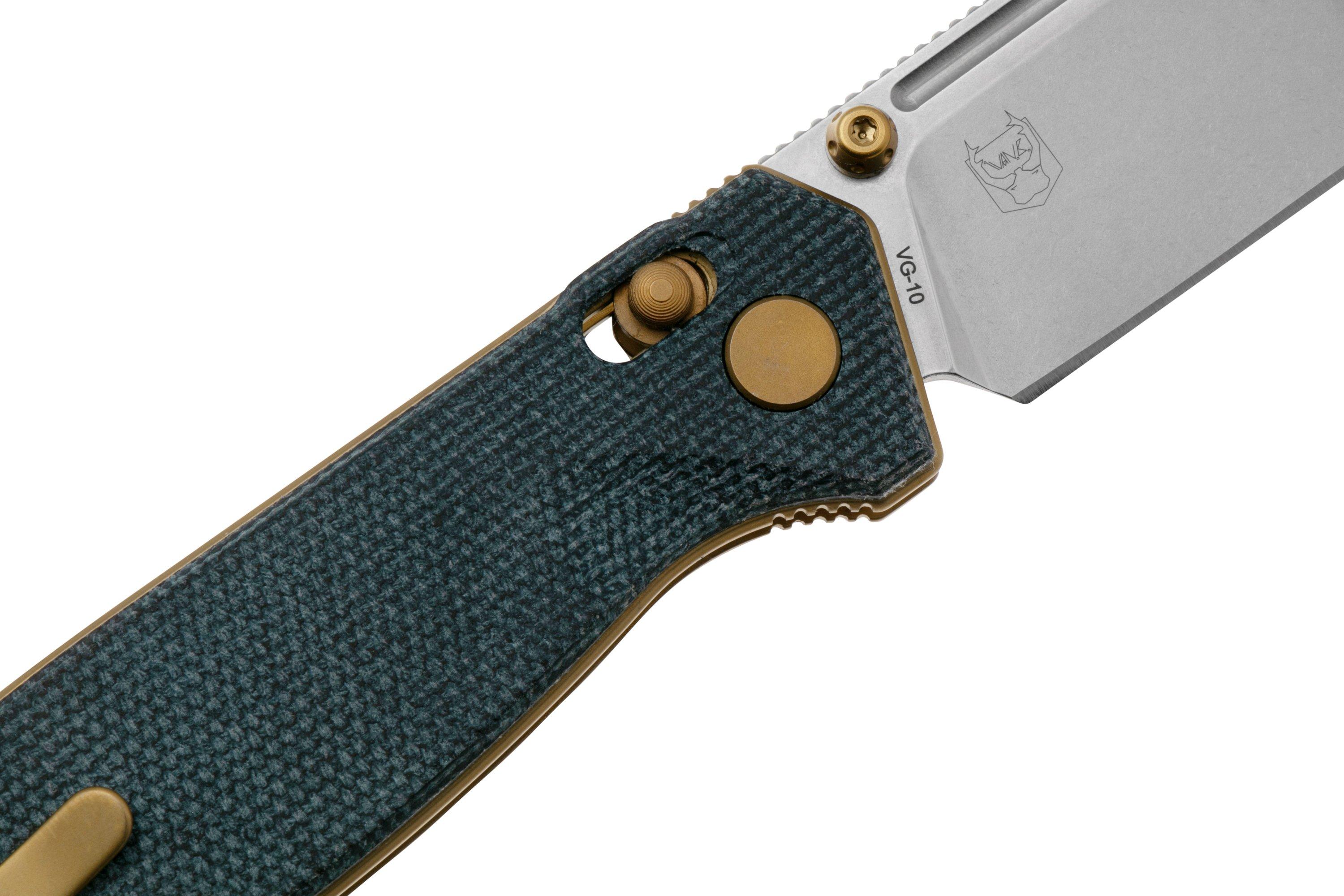 Real Steel Huginn 7651DM Black VG-10, Denim Micarta, Gold Hardware ...