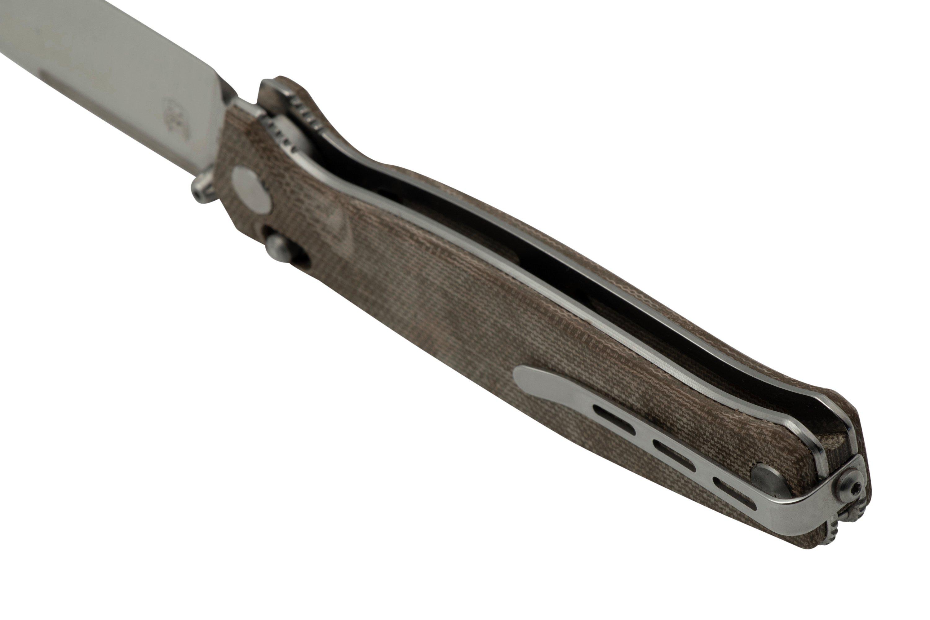 Real Steel Huginn 7651GM Natural Micarta, pocket knife | Advantageously ...
