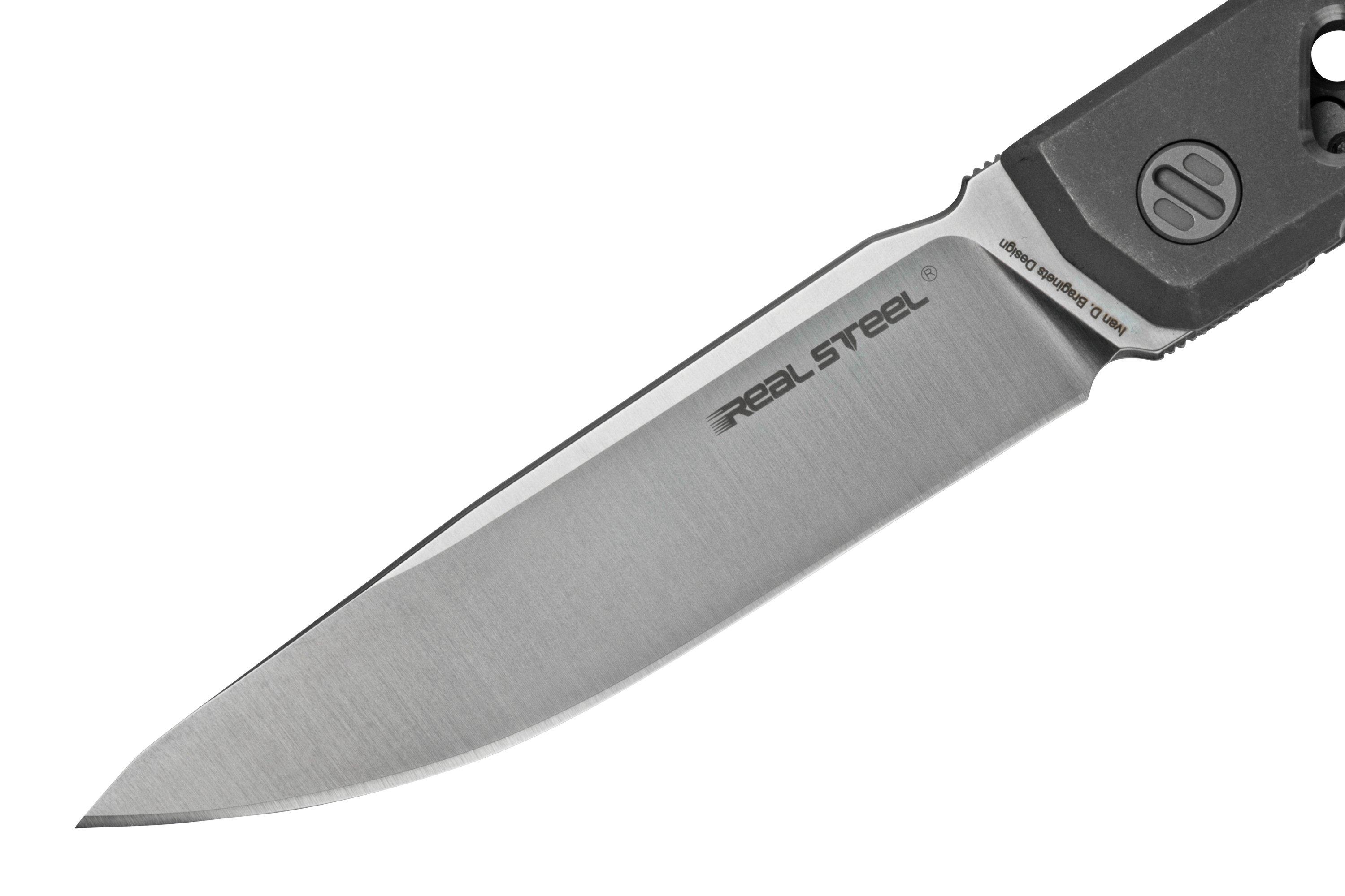 Real Steel Bruns Titanium, Stonewash 7661S pocket knife, Ivan Braginets ...