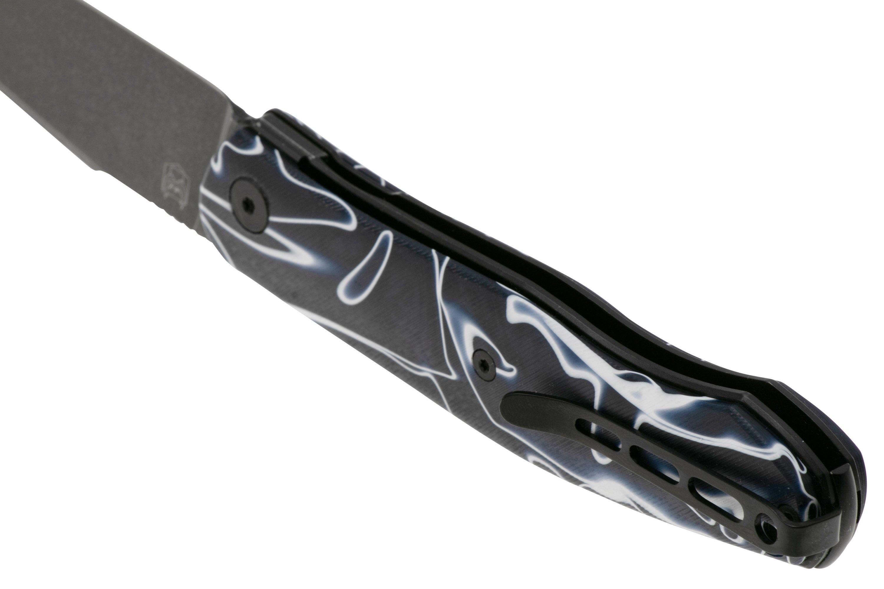 Real Steel Serenity 7682AB Blackwashed, Blue White Acrylic, navaja ...