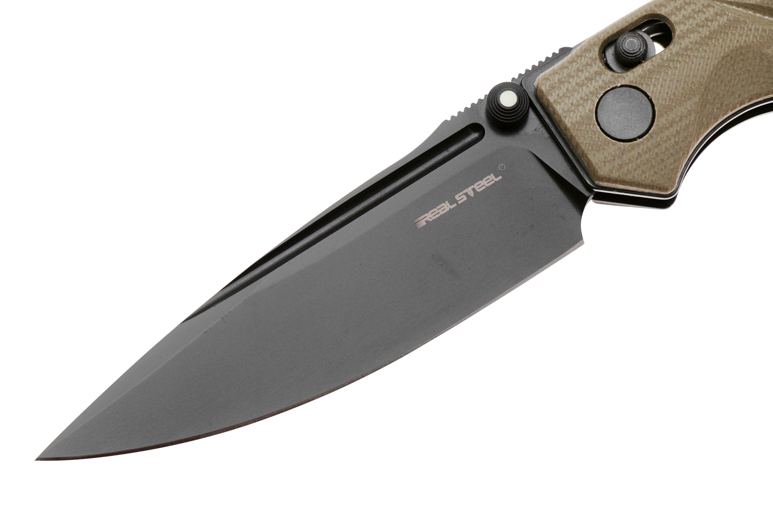 Real Steel Sacra 7711CB Black Böhler K110, Coyote G10, pocket knife ...