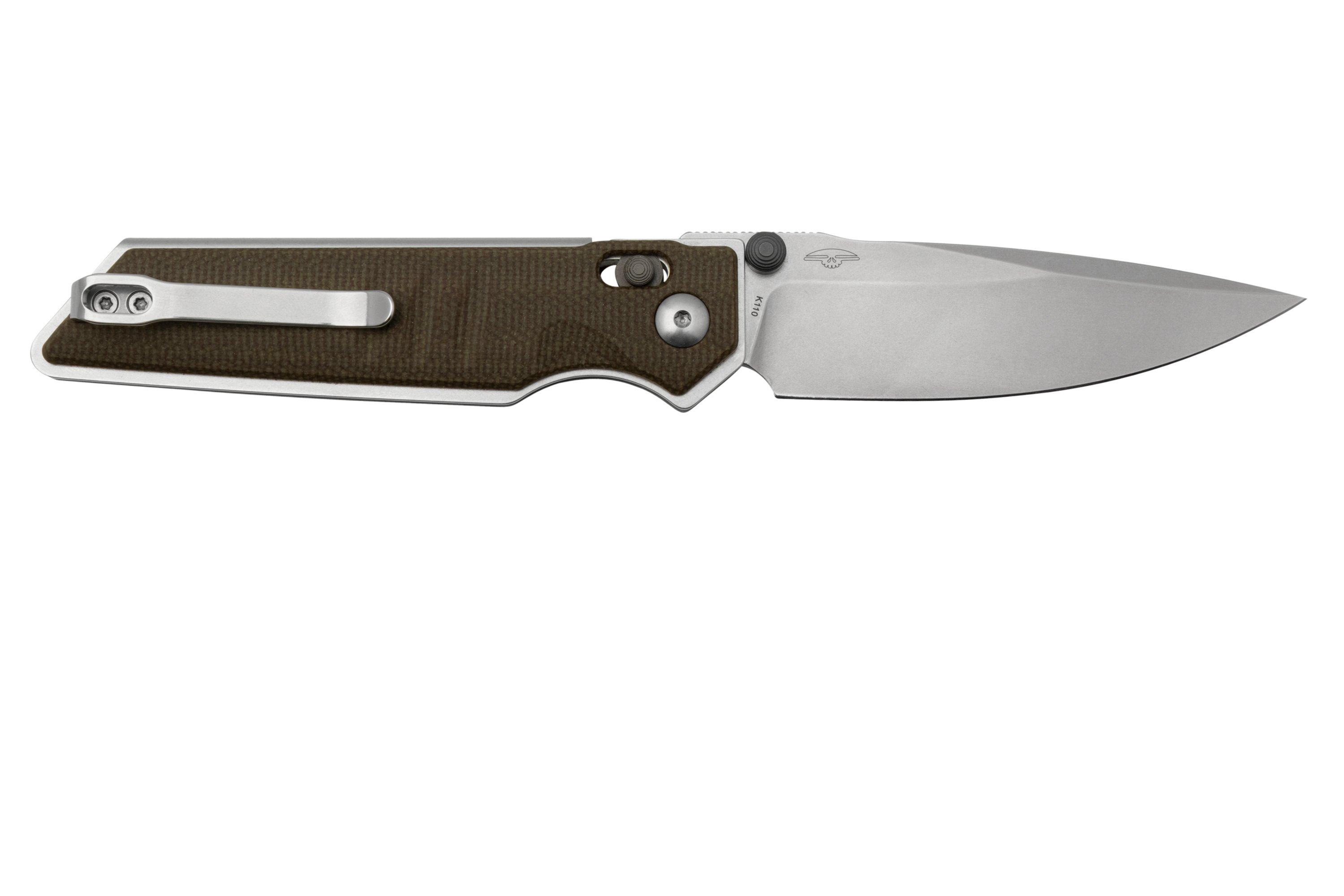 Real Steel Sacra, 7711G Green Micarta, Stonewashed K110 navalha ...