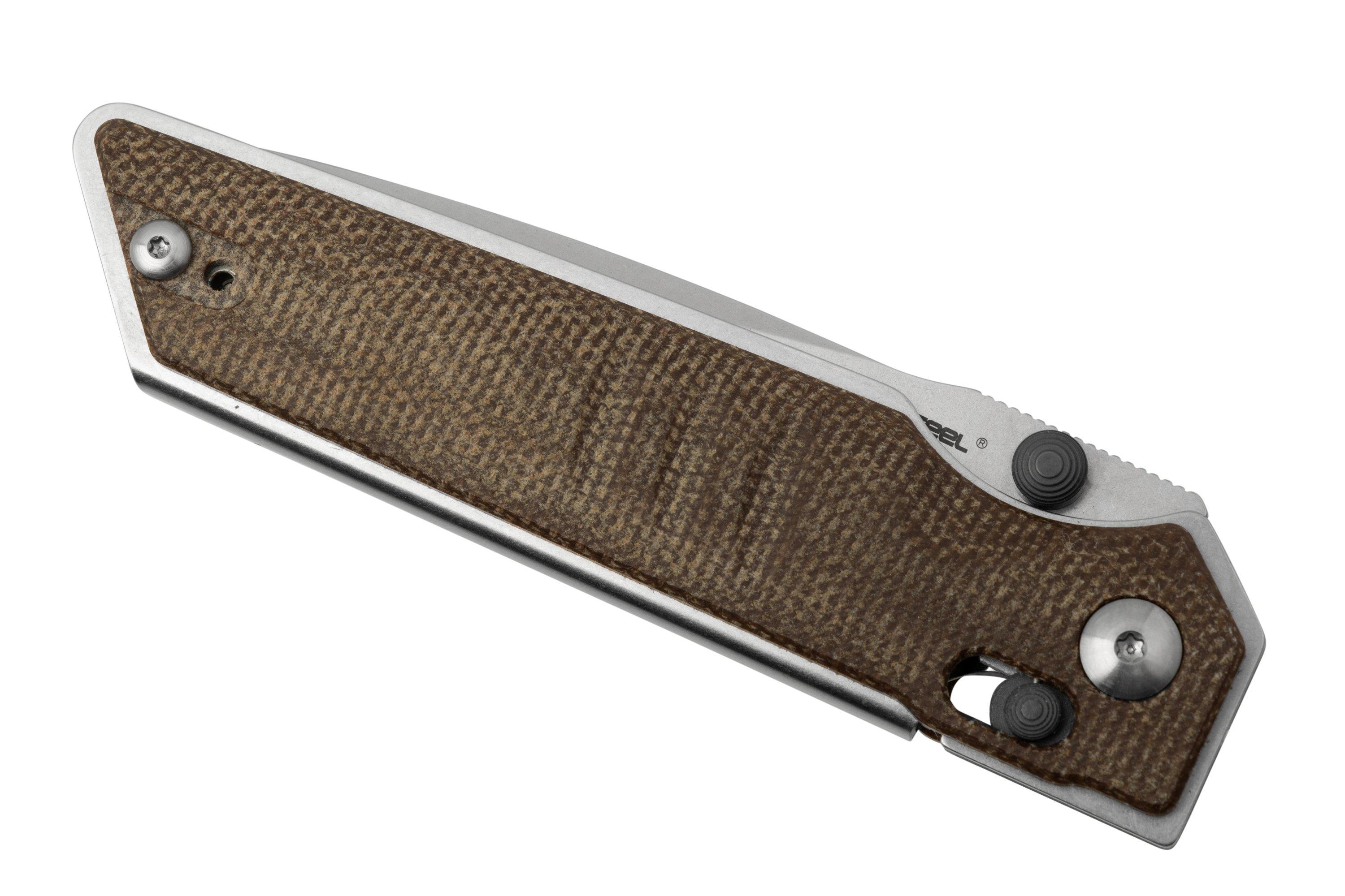 Real Steel Sacra, 7711N Natural Micarta, Stonewashed K110 pocket knife ...