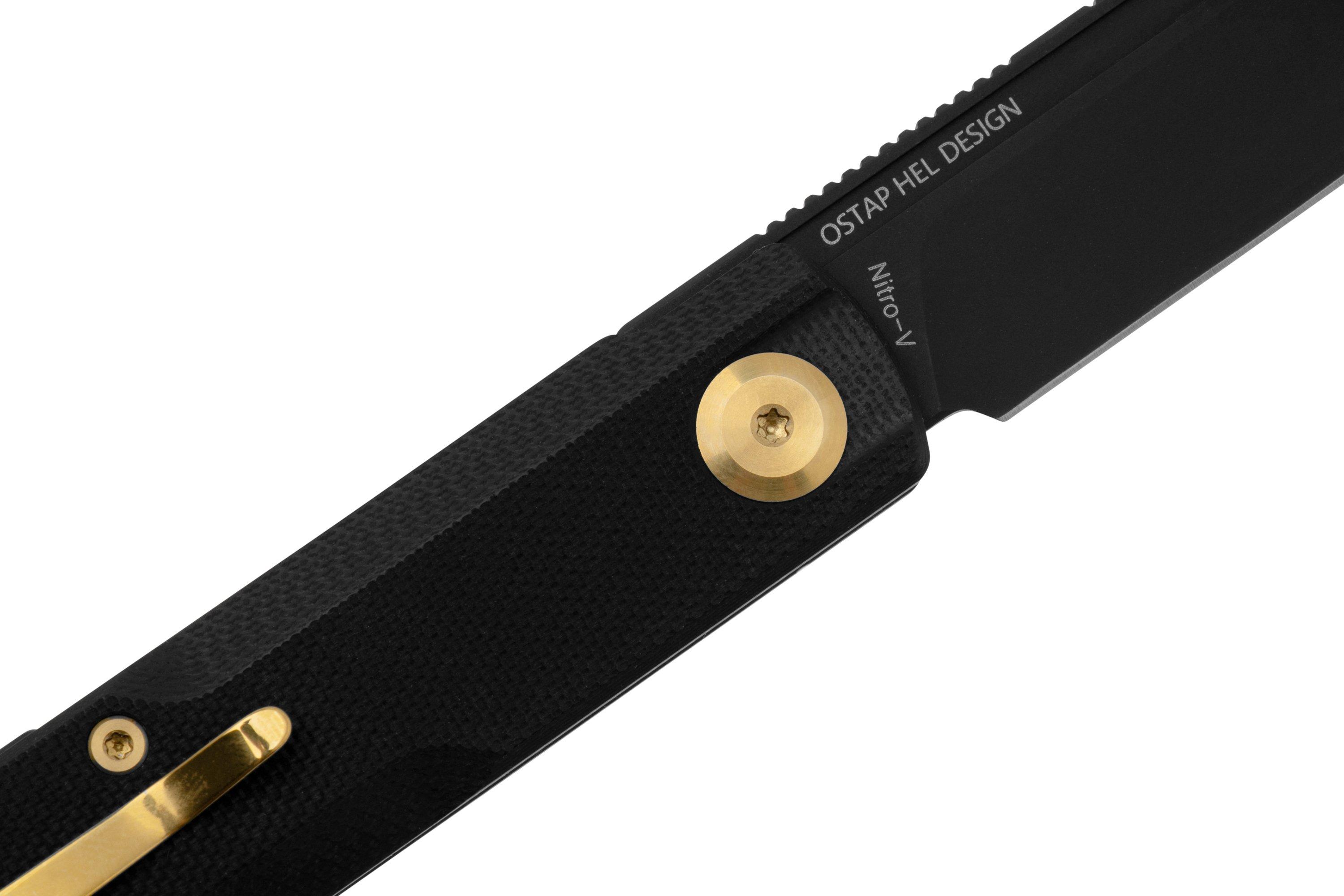 Real Steel G-Tanto EDC 7801BB Black PVD Nitro-V, Black G10, slipjoint ...