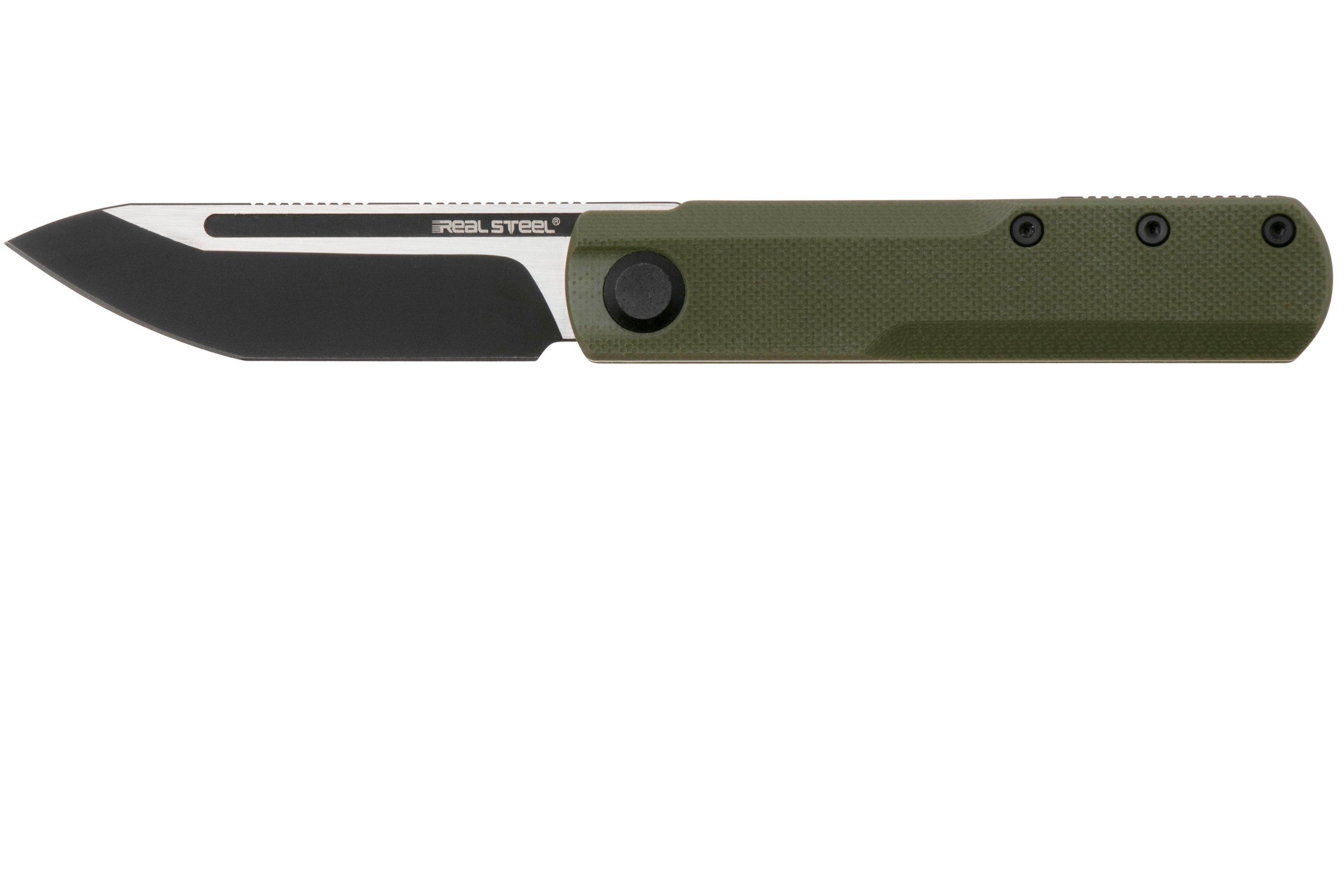 Real Steel G-Tanto EDC 7801GT Two-Tone Finish Nitro-V, OD Green G10 ...