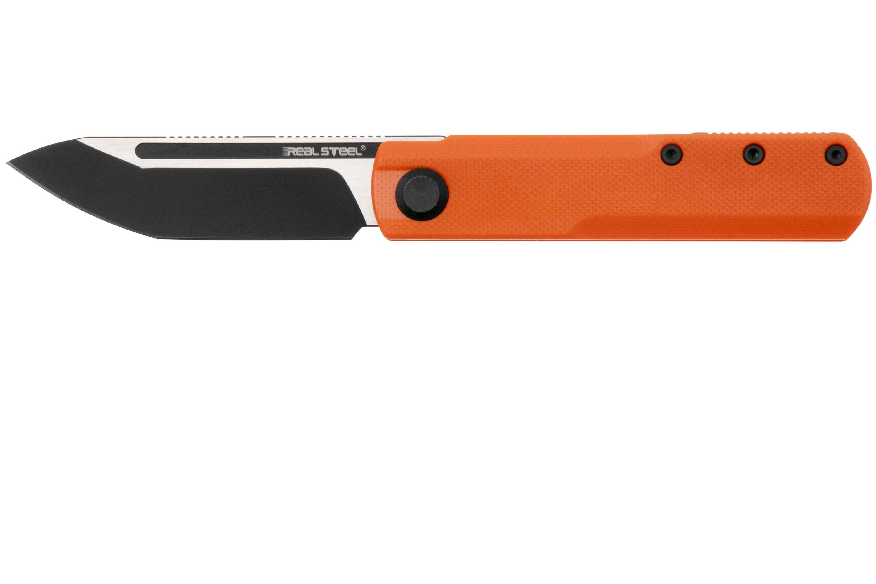 Real Steel G-Tanto EDC 7801OB Two-Tone Finish Nitro-V, Orange G10 ...