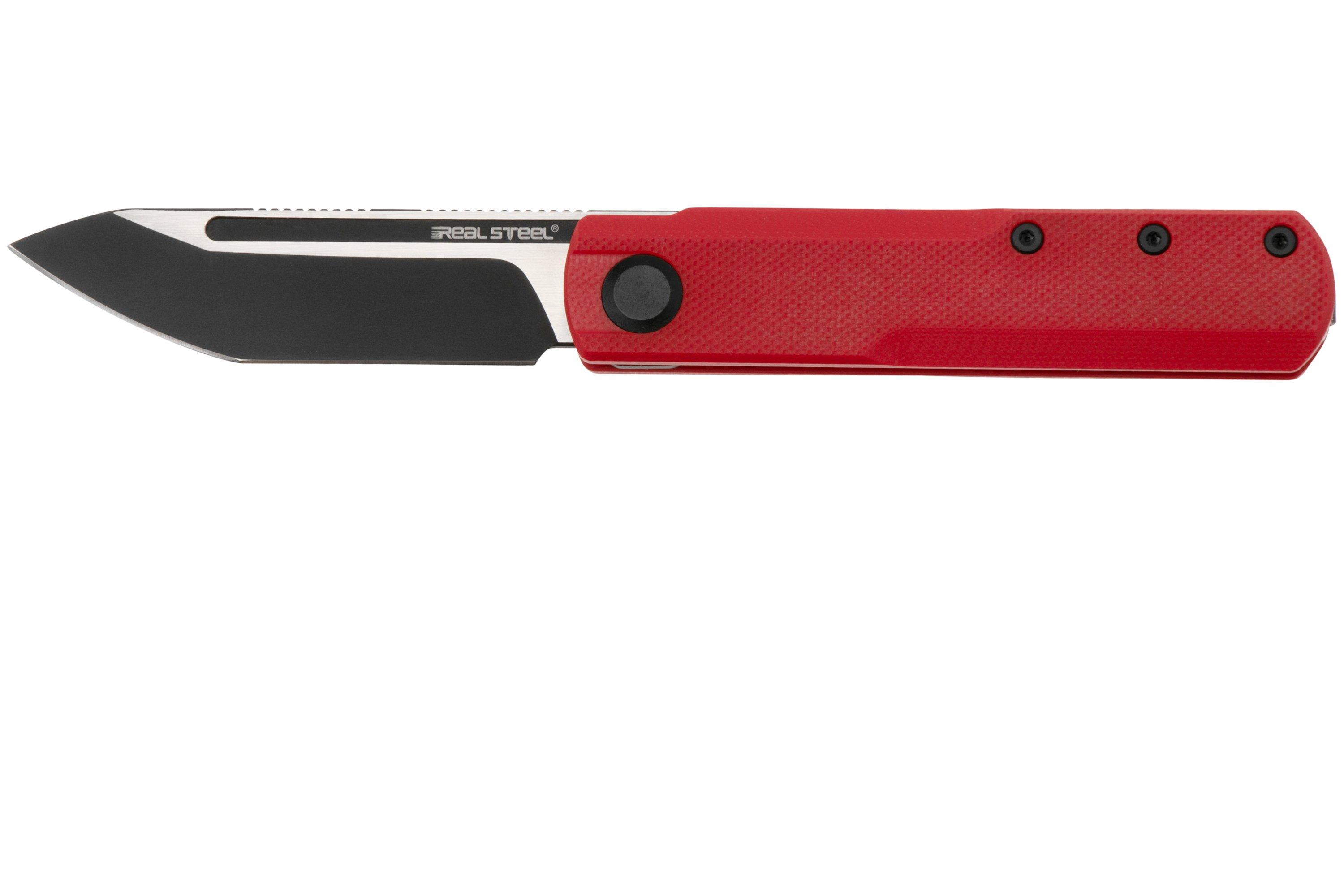 Real Steel G-Tanto EDC 7801RB Two-Tone Finish Nitro-V, Red G10 ...