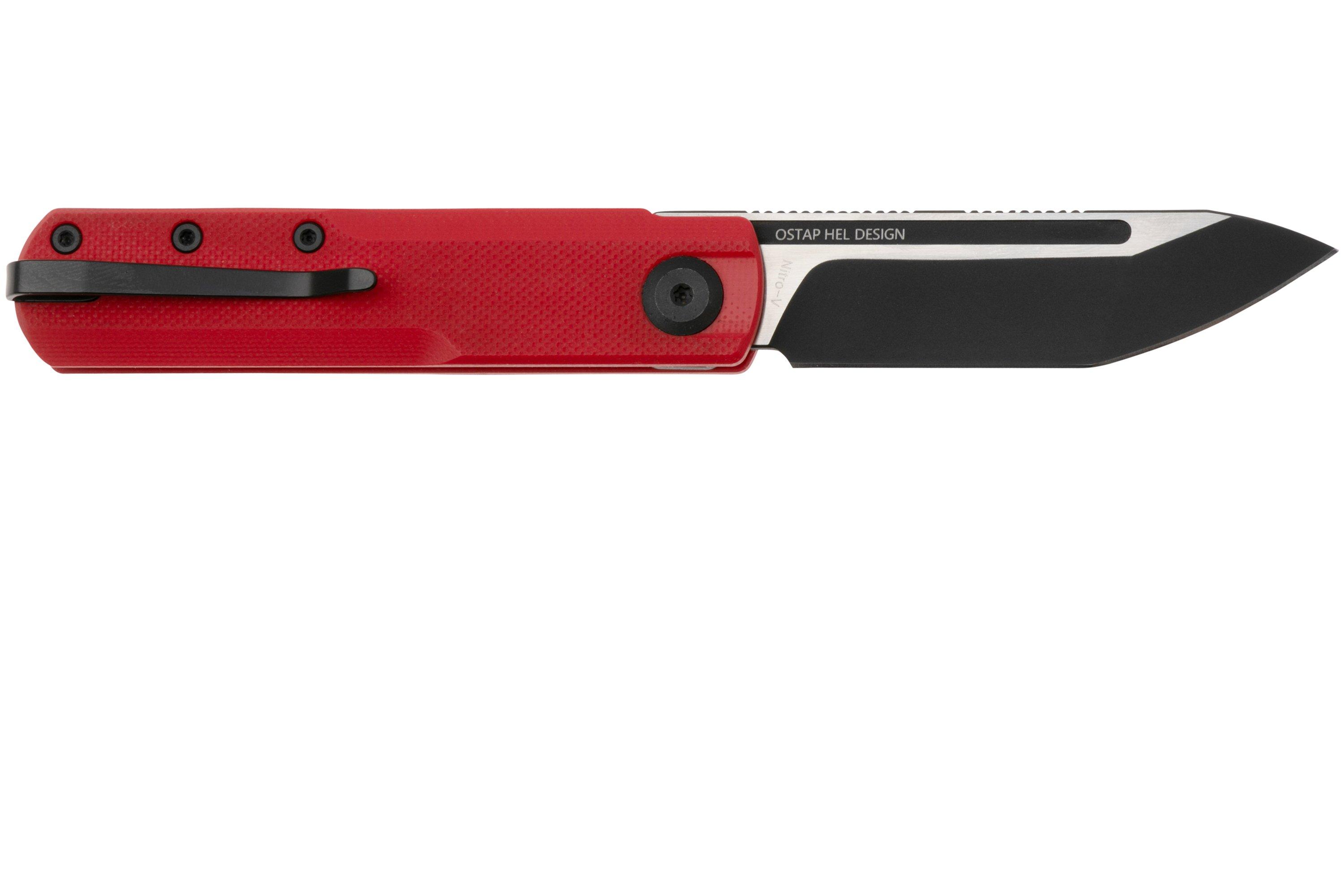 Real Steel G-Tanto EDC 7801RB Two-Tone Finish Nitro-V, Red G10 ...