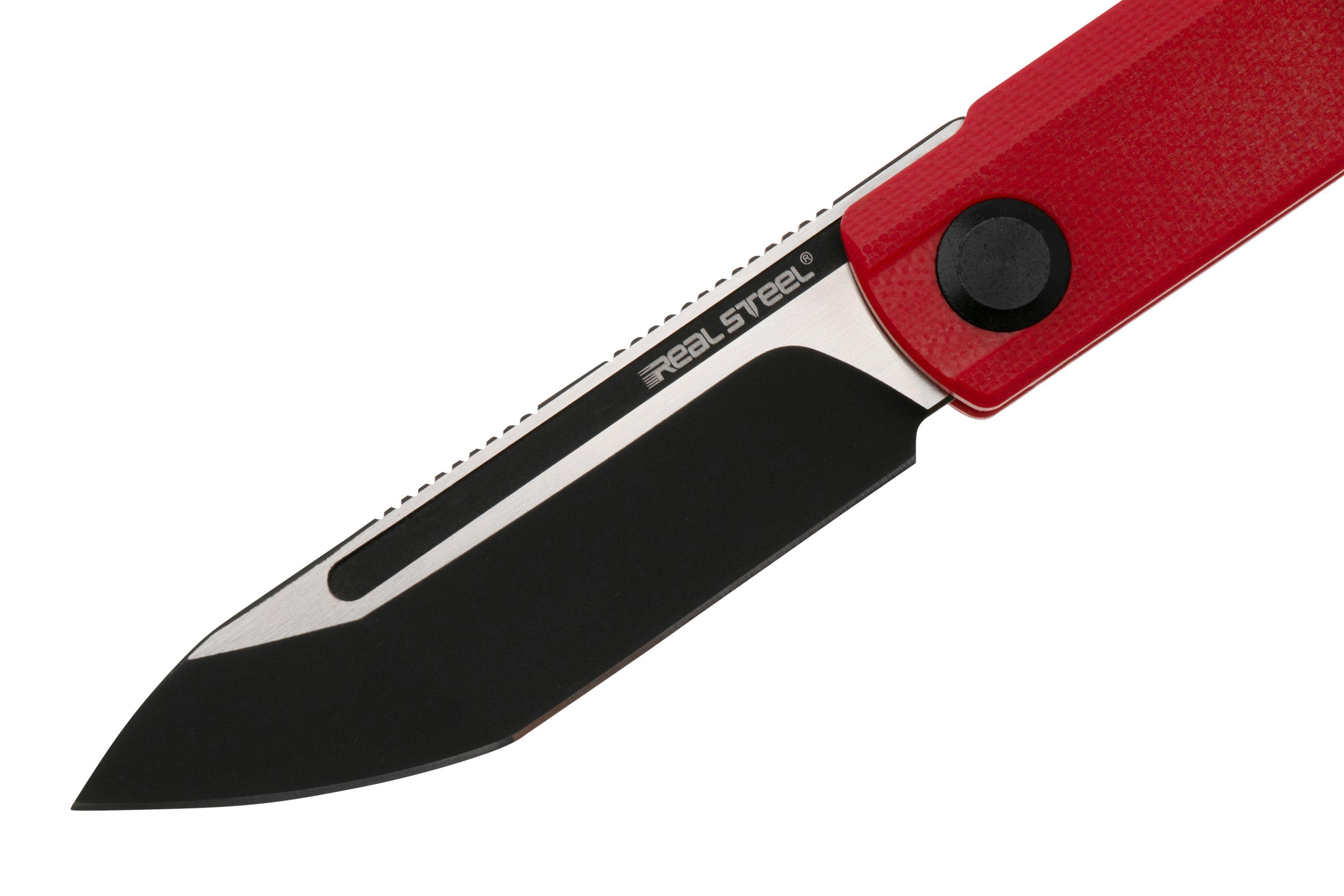 Real Steel G-Tanto EDC 7801RB Two-Tone Finish Nitro-V, Red G10 ...