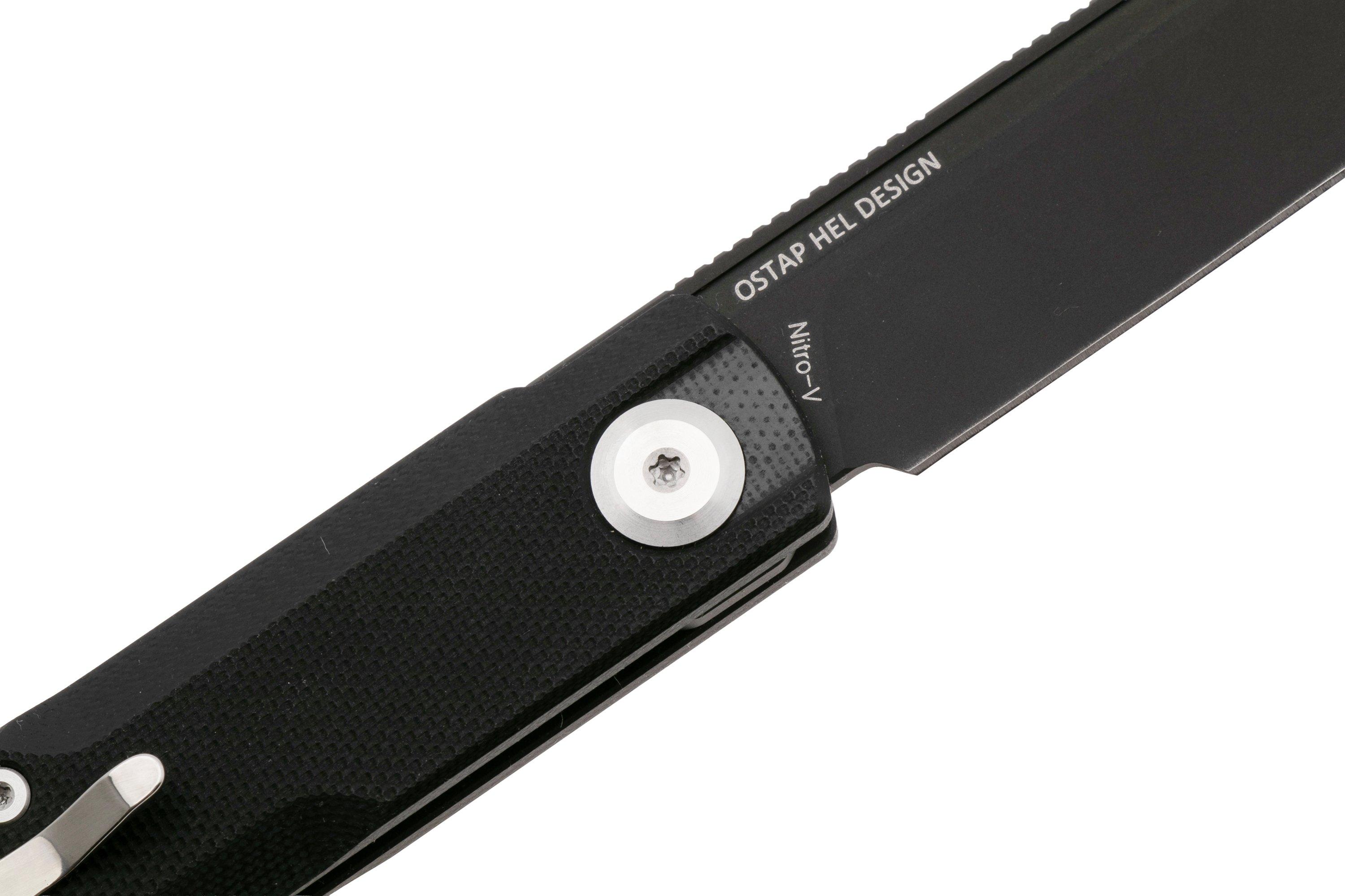Real Steel G-Tanto EDC 7801SB PVD Nitro-V, Black G10, slipjoint pocket ...