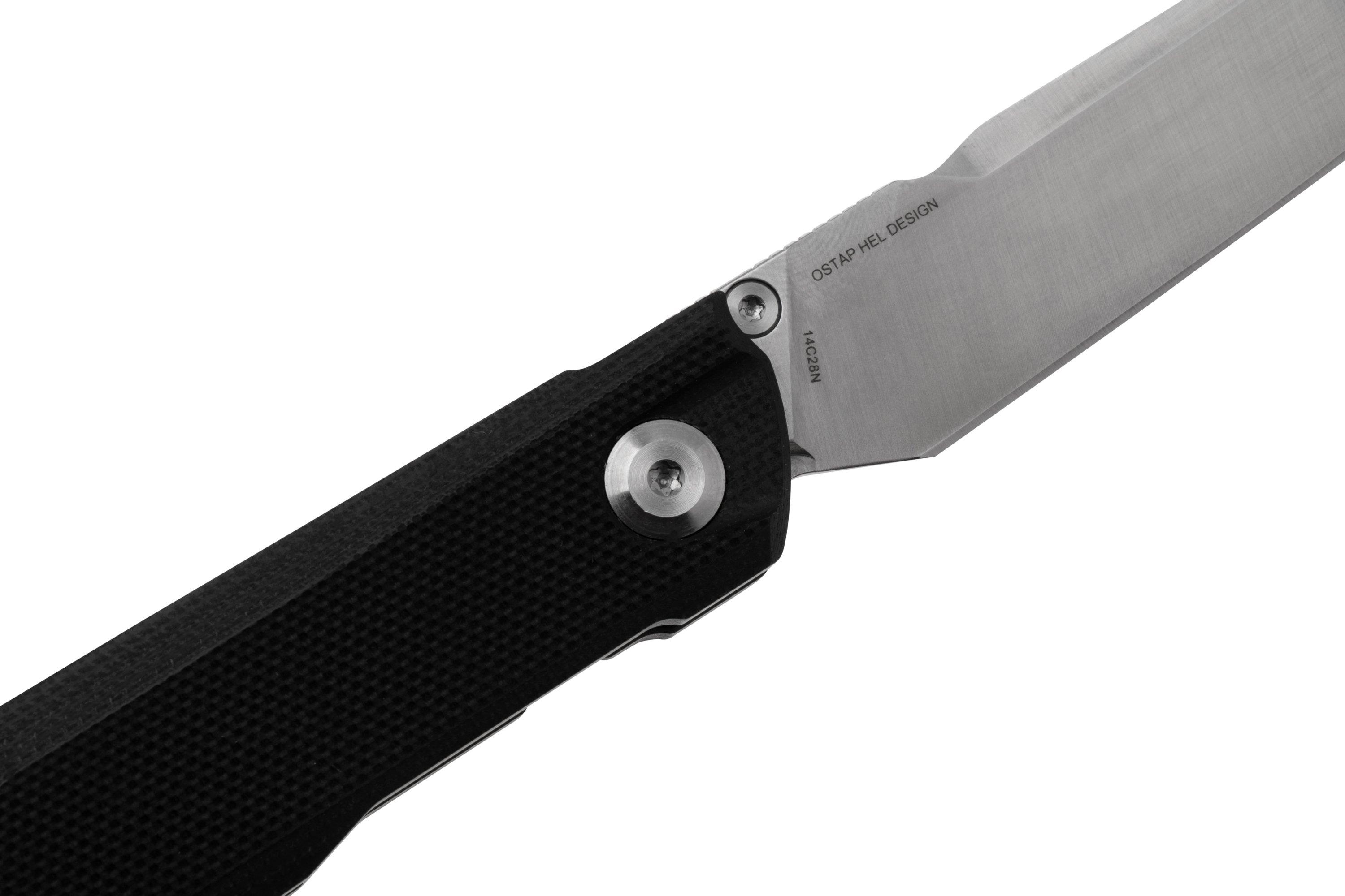 Real Steel G5 Metamorph Button Lock 7831B Satin 14C28N, Black G10 ...