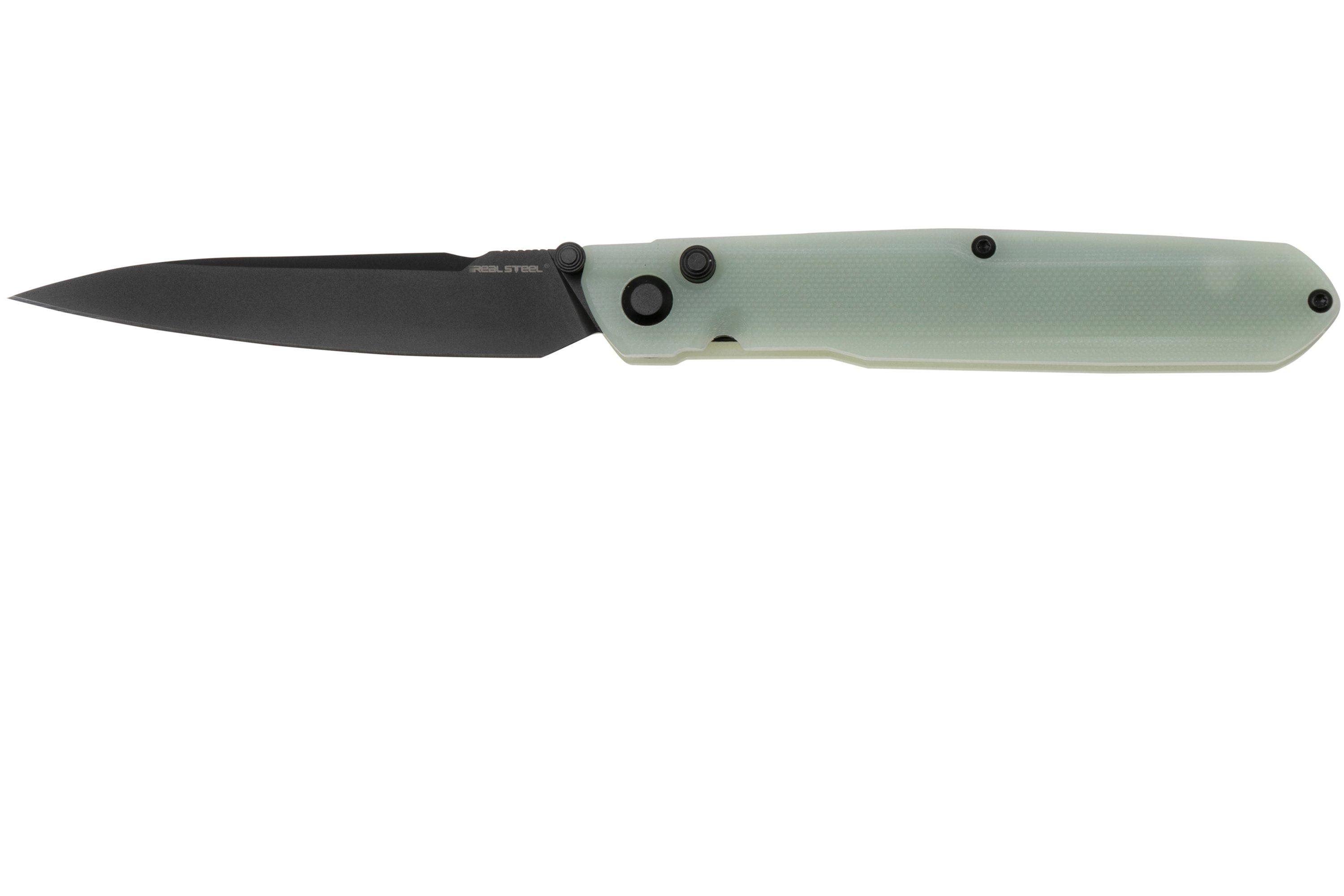 Real Steel G5 Metamorph Button Lock 7832N Black 14C28N, Natural G10 ...