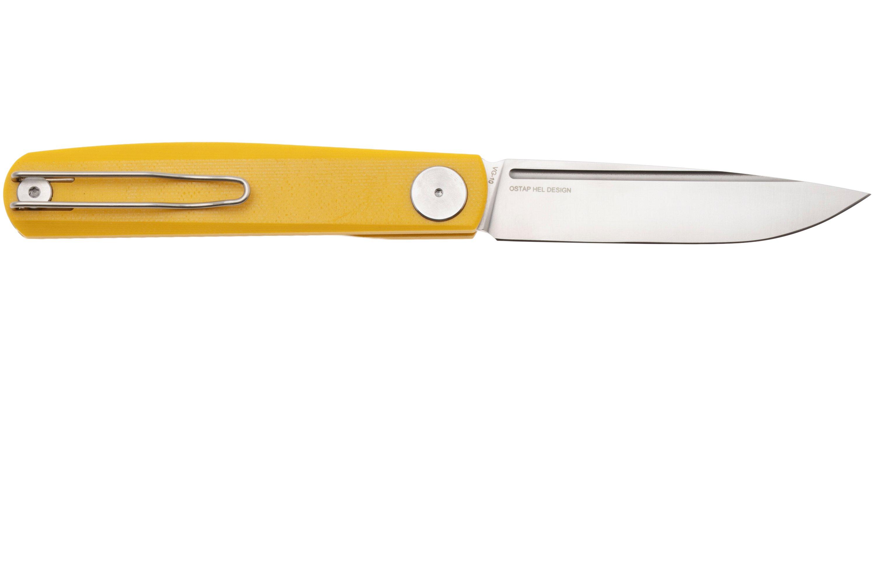 Real Steel G-Slip 7843S Satin VG10, Yellow G10, Taschenmesser, Ostap ...