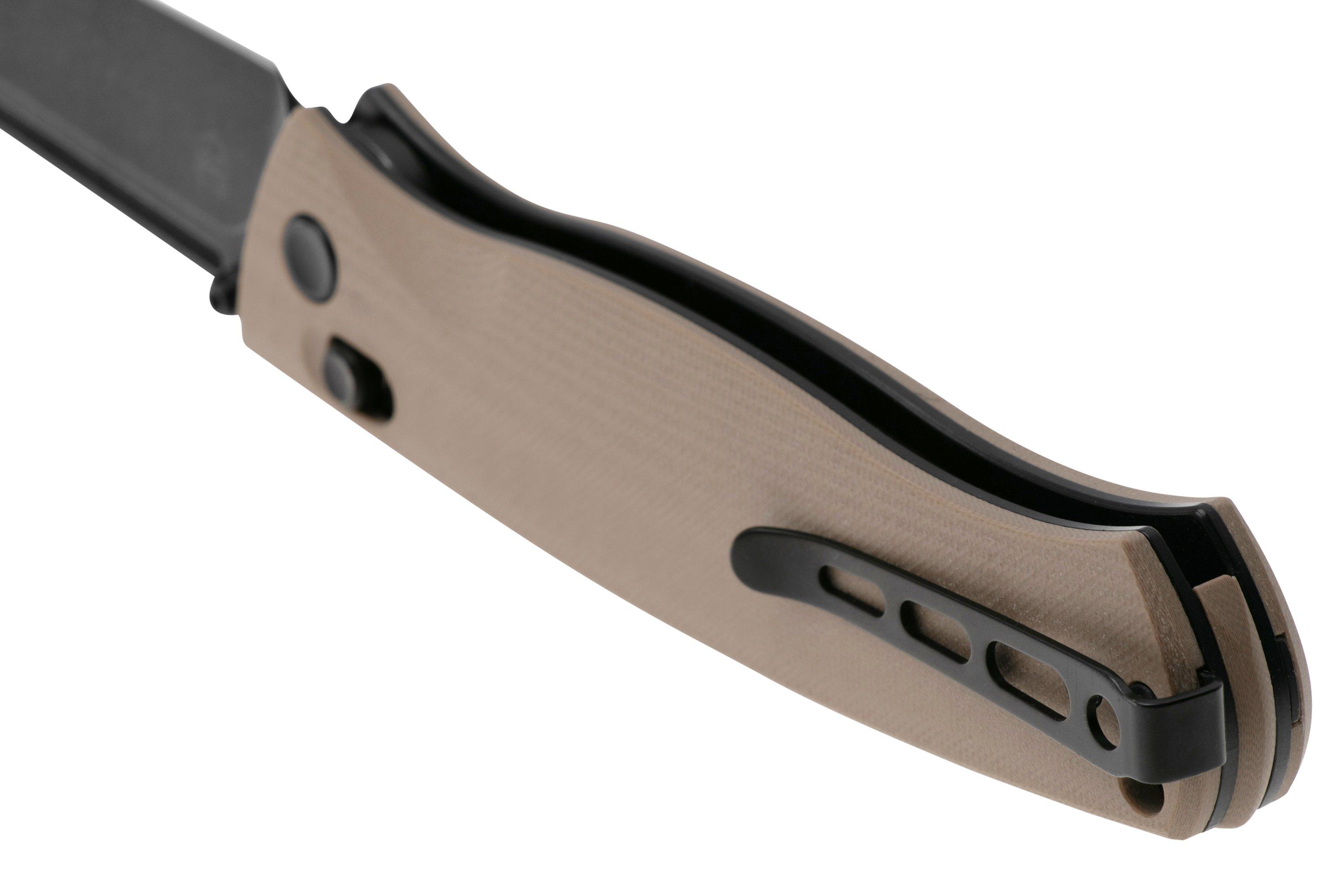 Real Steel Pathfinder FFG 7851CB Blackwashed 14C28N, Coyote G10, pocket ...